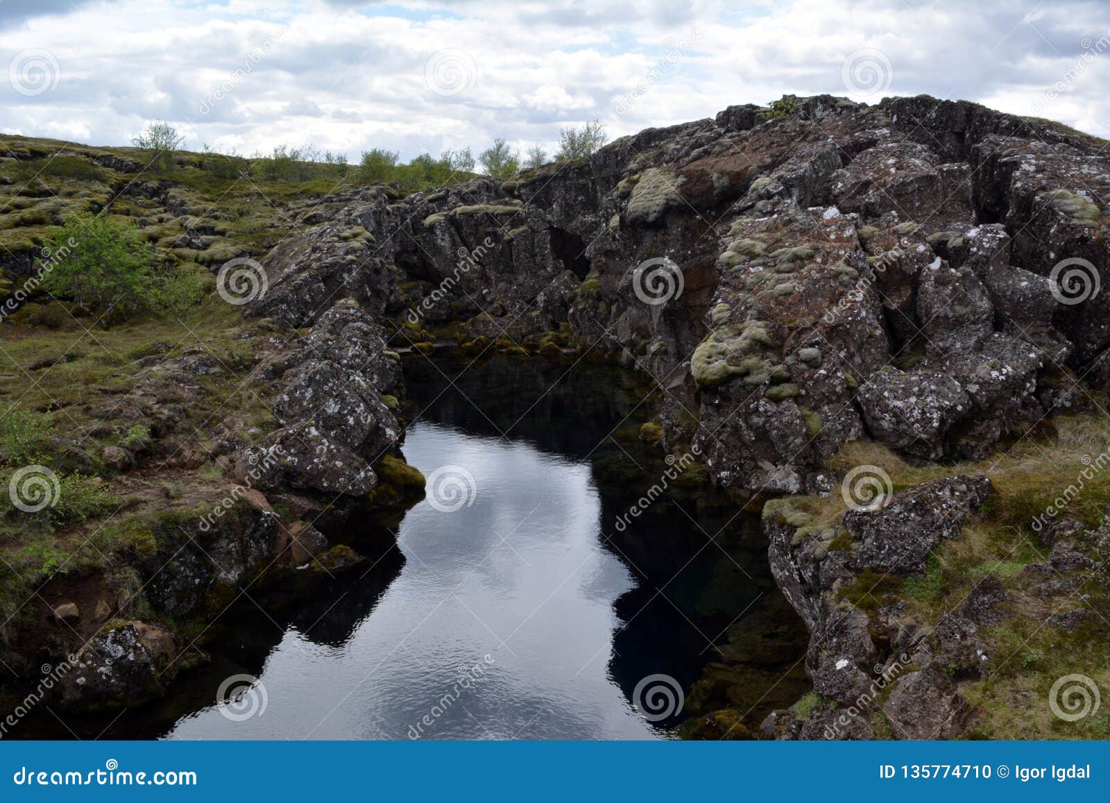 Thingvellir Park. Silfra Breakdown of the Tectonic Plates of the Mid ...