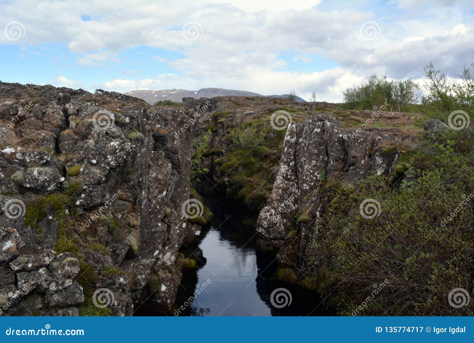 Thingvellir Park. Silfra Breakdown of the Tectonic Plates of the Mid ...