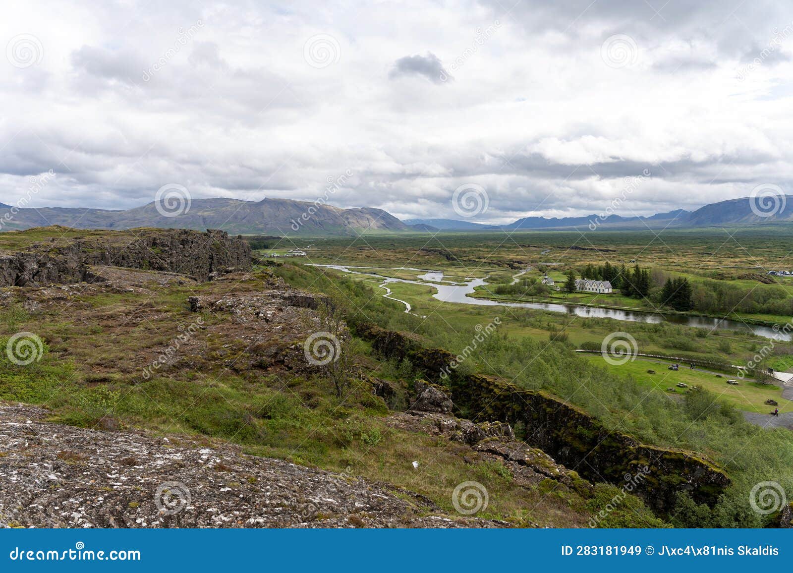 Thingvellir Rift Valley of the Mid Atlantic Ridge in Iceland Stock ...