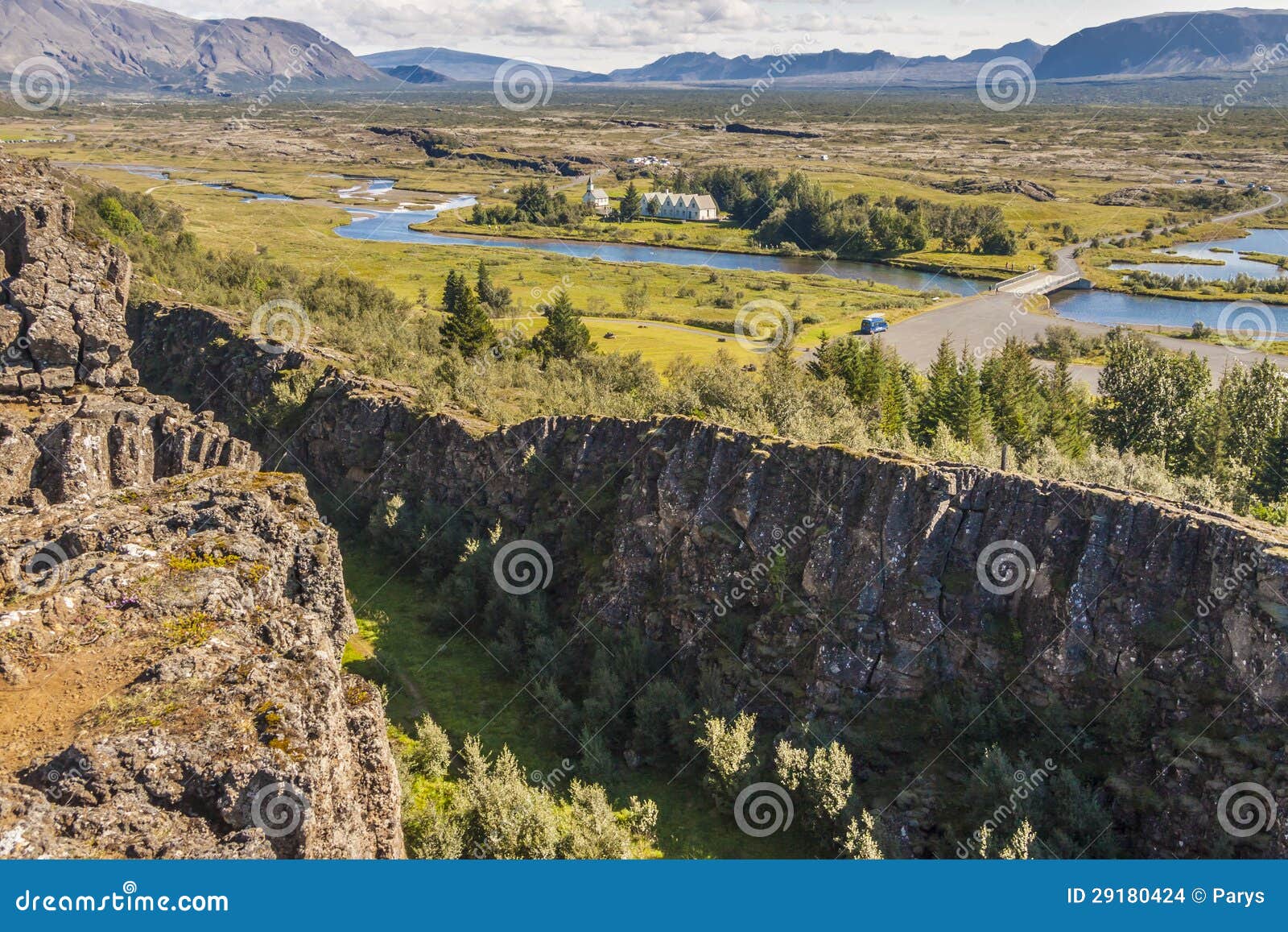 Thingvellir Valley - Iceland. Stock Photo - Image of green, rift: 29180424