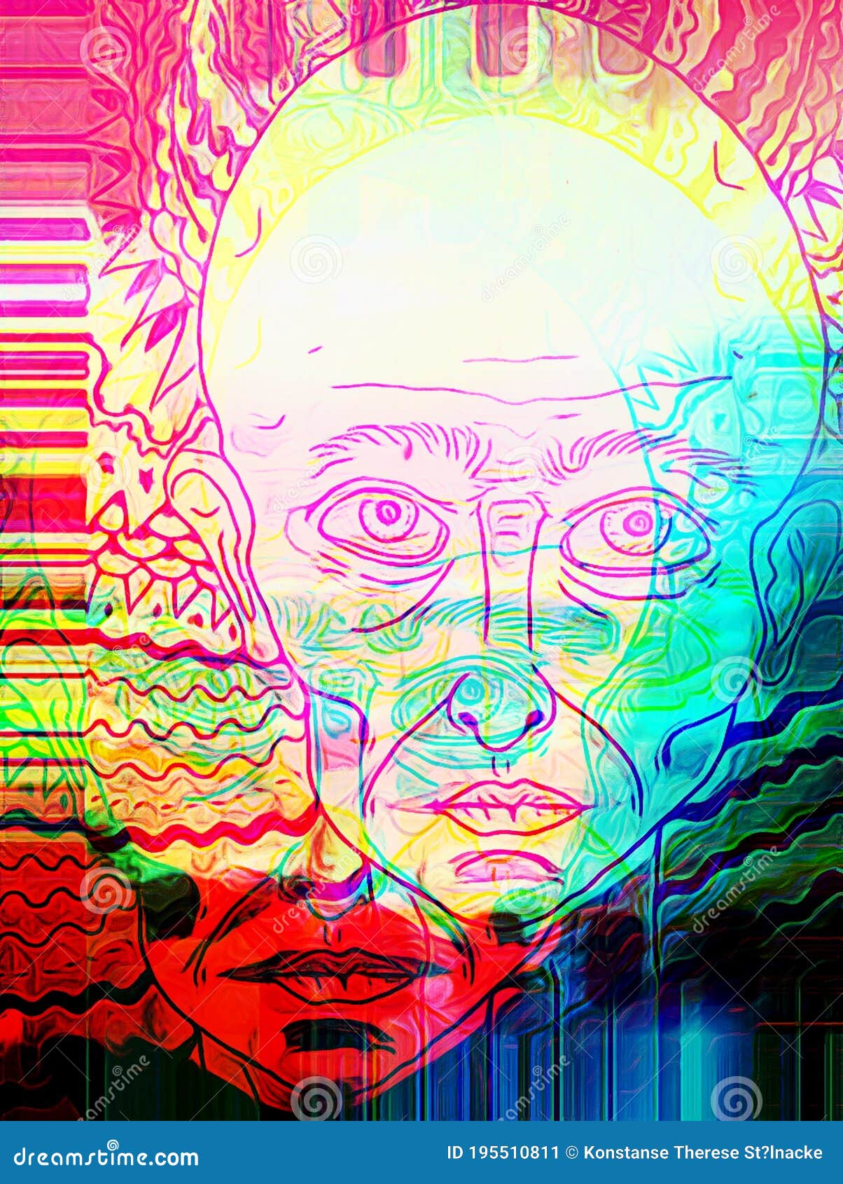 Think again color face stock illustration. Illustration of think ...