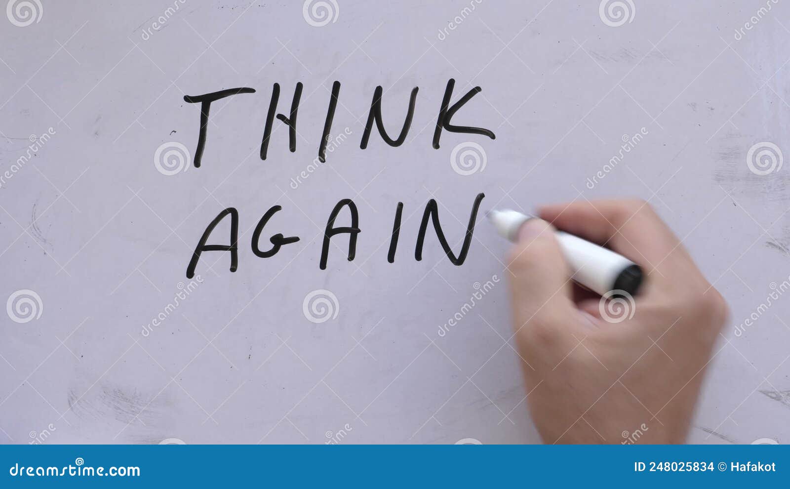 Think Again or Rethink Concept Written on the Whiteboard Stock Footage ...