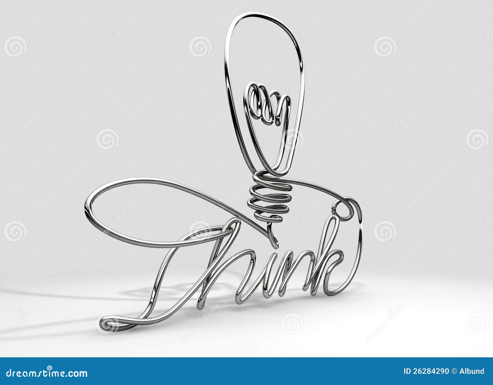 Think Bent and Shaped Wire Light Bulb Stock Illustration - Illustration ...