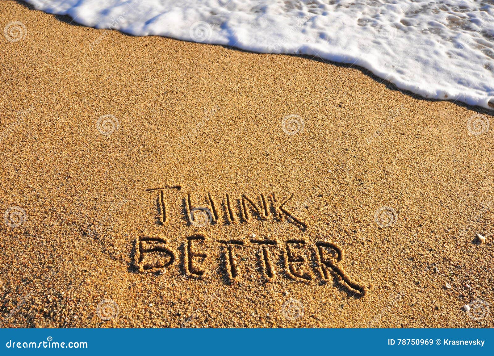 Think Better Sign on a Sand Beach Stock Image - Image of sand, summer ...