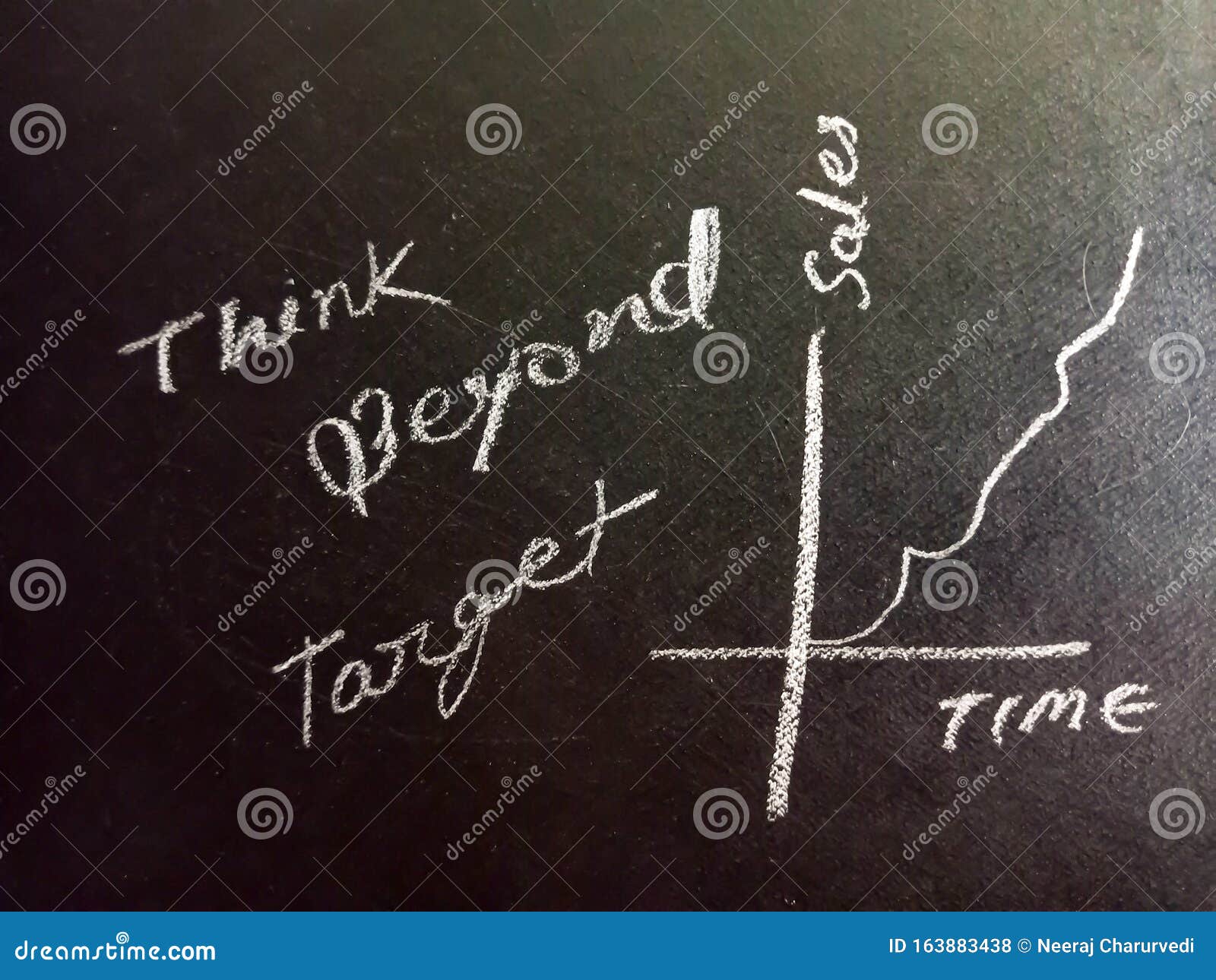 Think Beyond Target for Sales Graph Pattern on Chalkboard Stock Photo ...