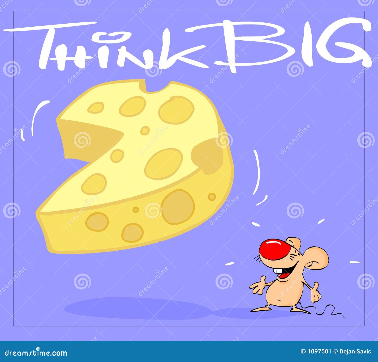 Think big stock illustration. Illustration of cheese, color - 1097501