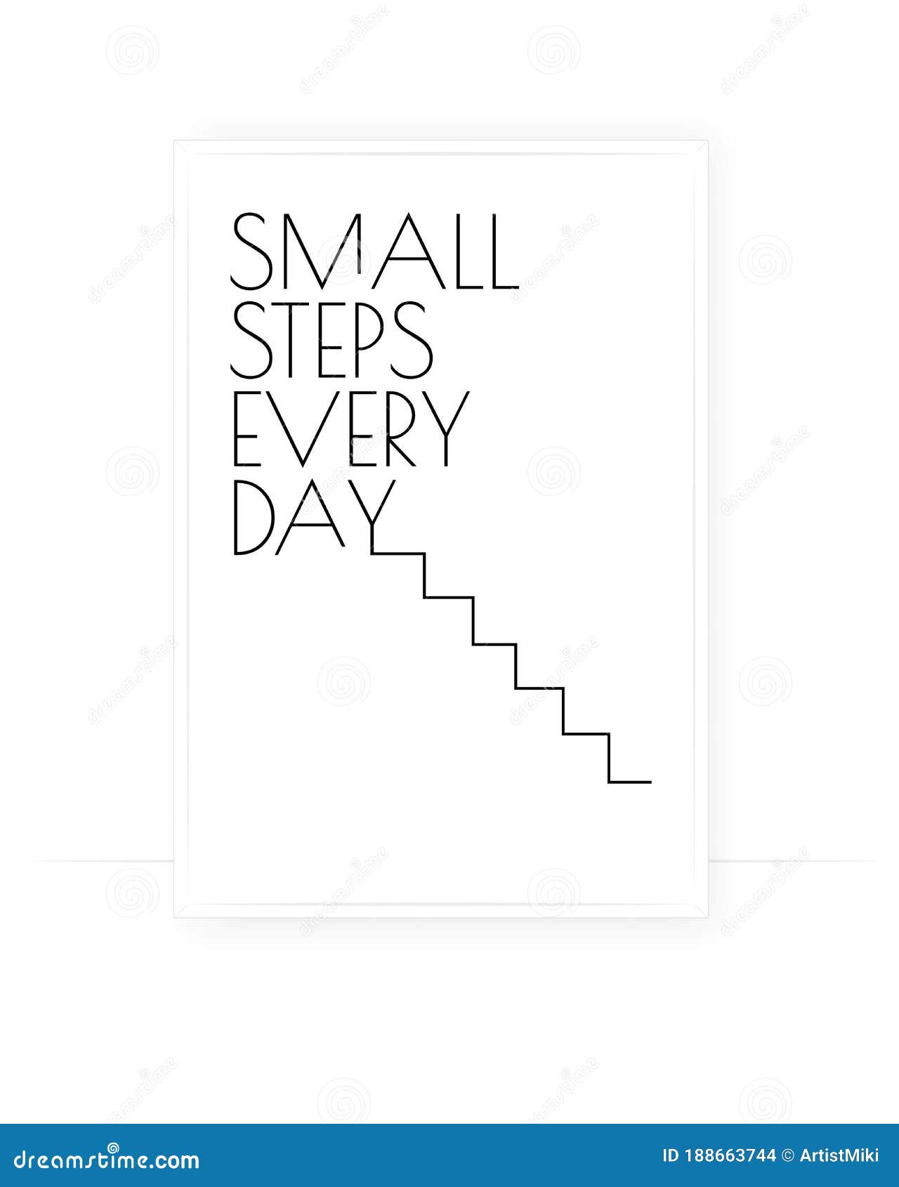 Small Steps Every Day, Vector. Wording Design, Lettering. Scandinavian ...