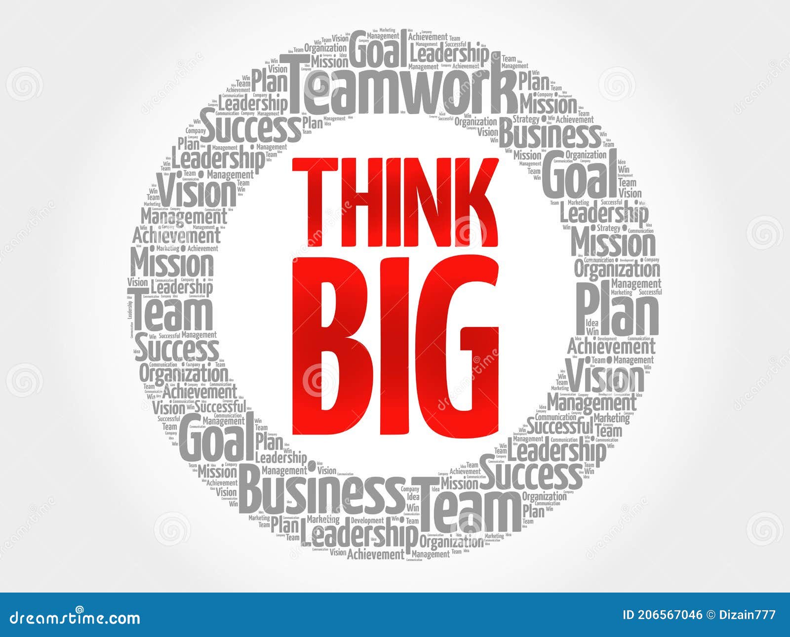 Think Big Circle Word Cloud Stock Illustration - Illustration of ...