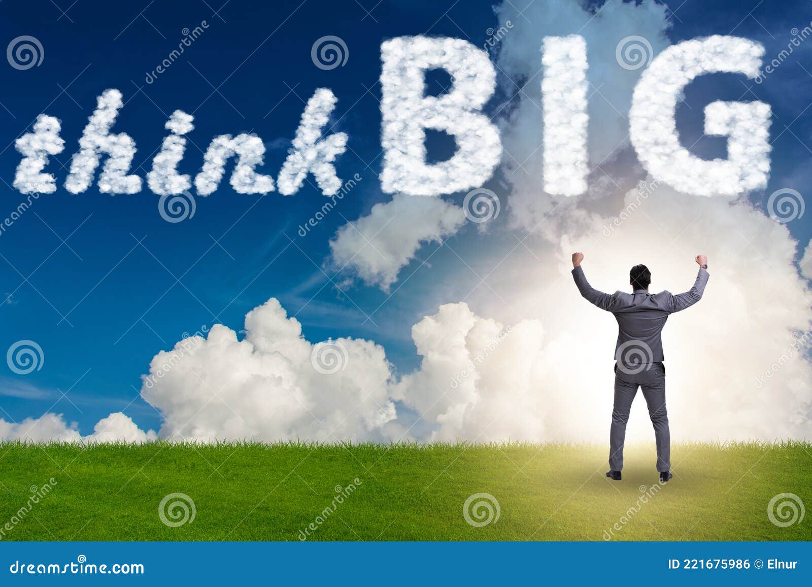 Think Big Concept with Businessman Stock Photo - Image of concept ...
