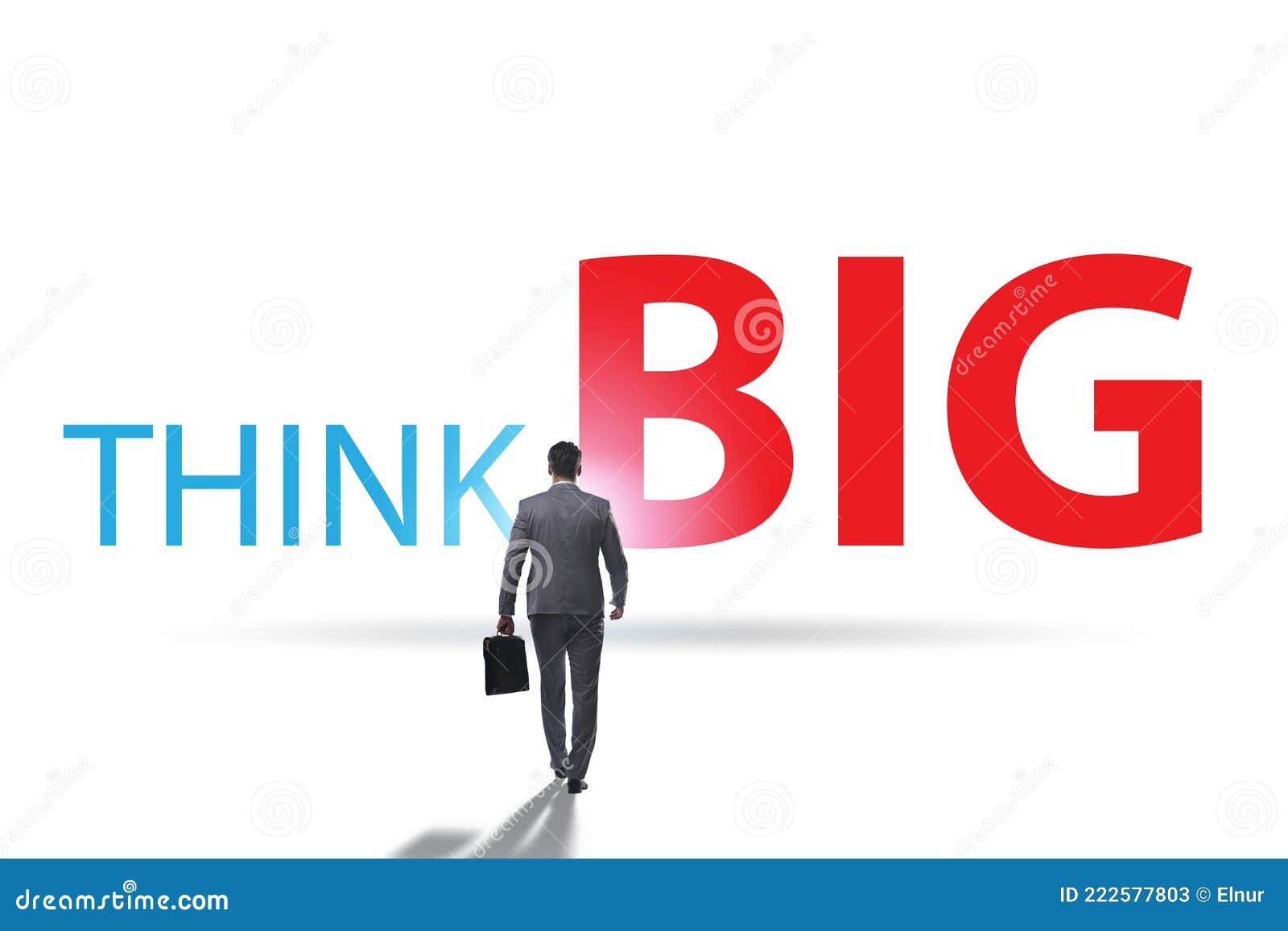 Think Big Concept with Businessman Stock Illustration - Illustration of ...