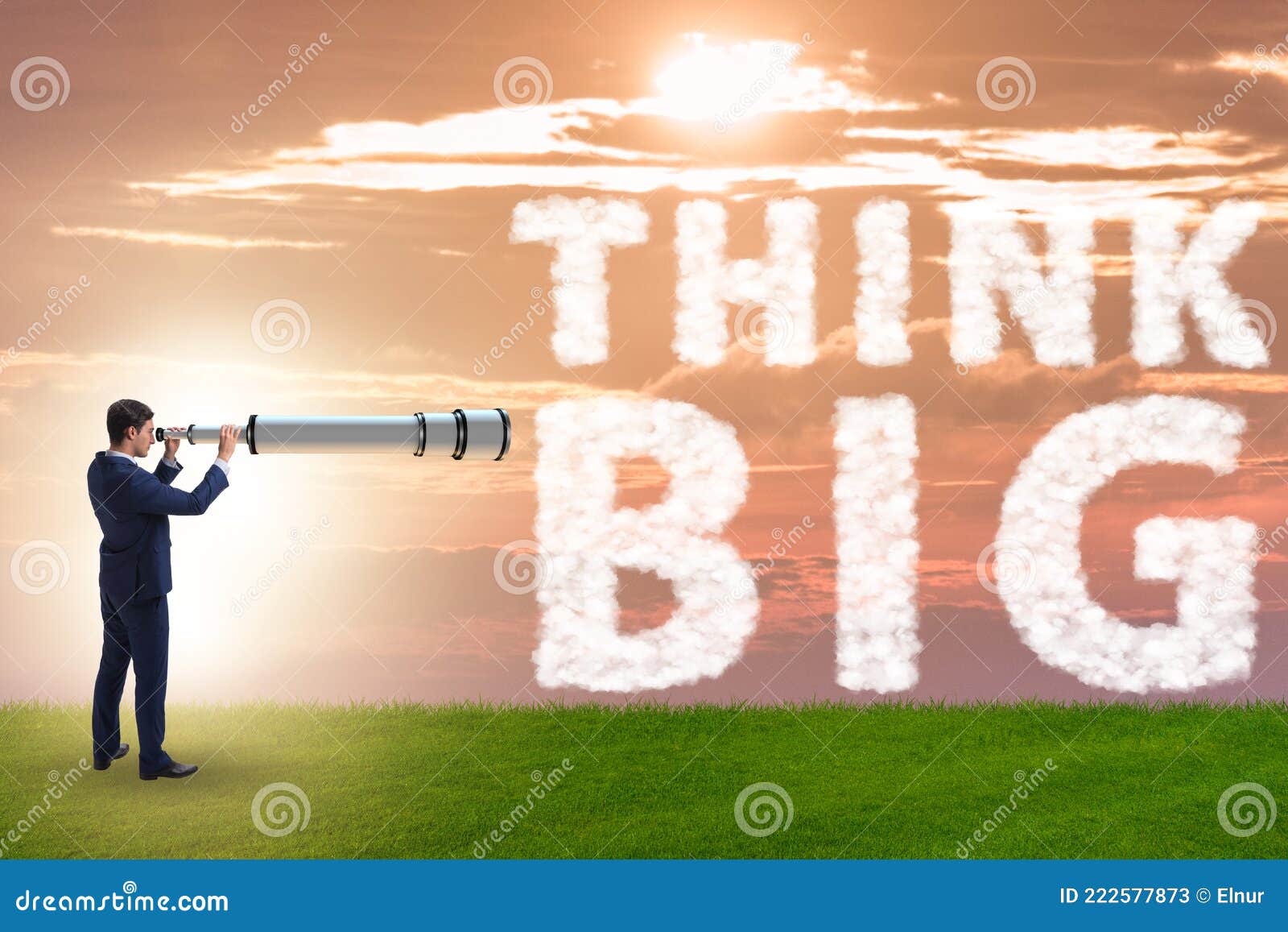Think Big Concept with Businessman Stock Image - Image of leadership ...