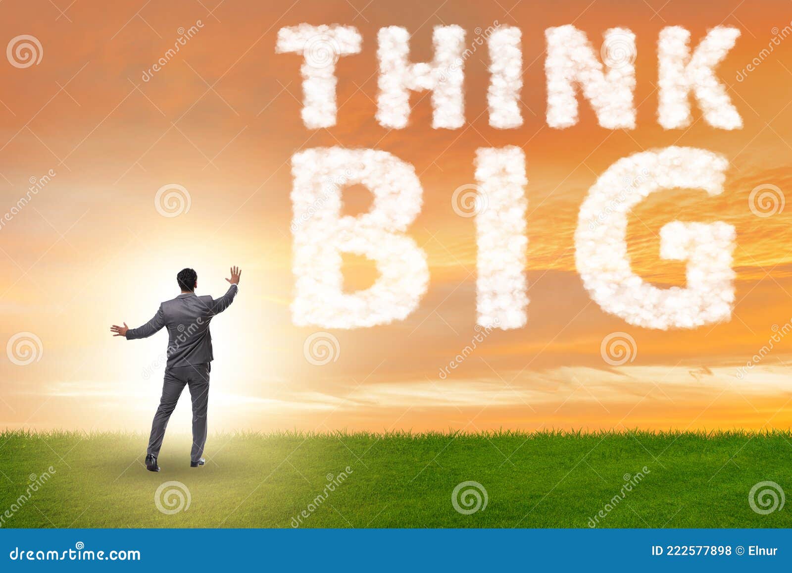 Think Big Concept with Businessman Stock Photo - Image of goal ...