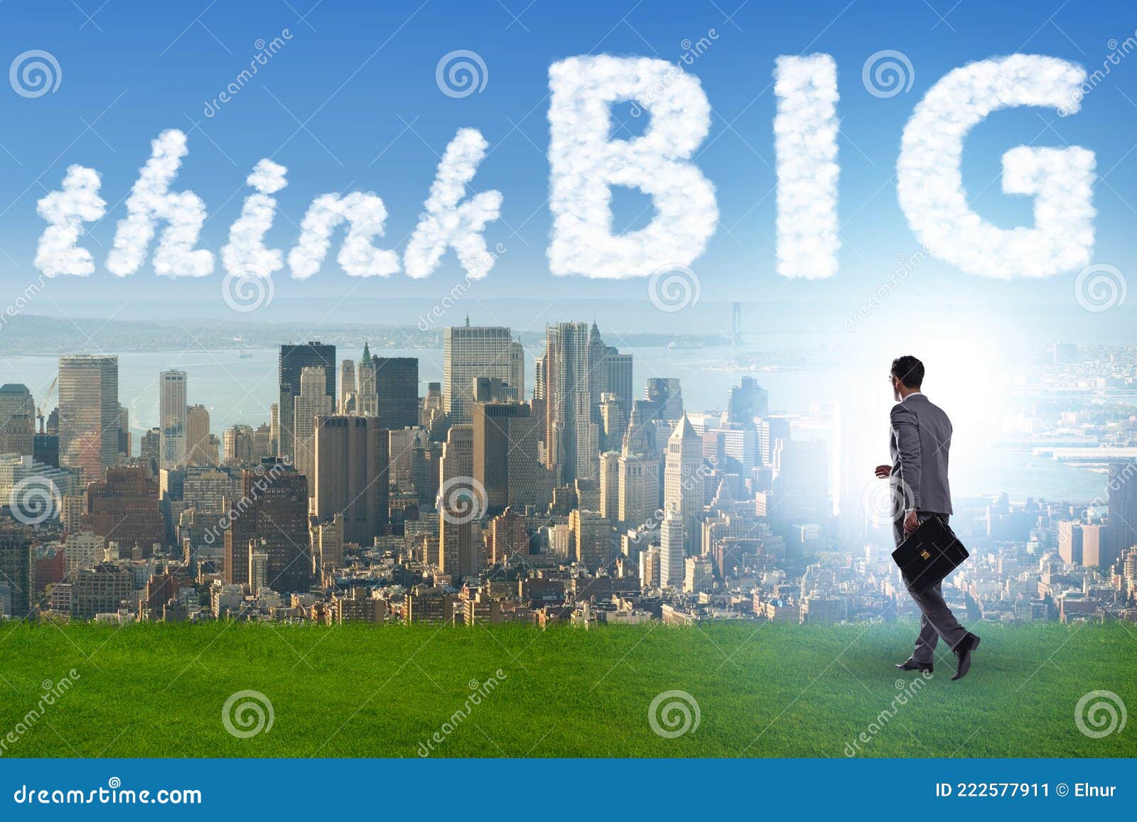 Think Big Concept with Businessman Stock Image - Image of vision ...