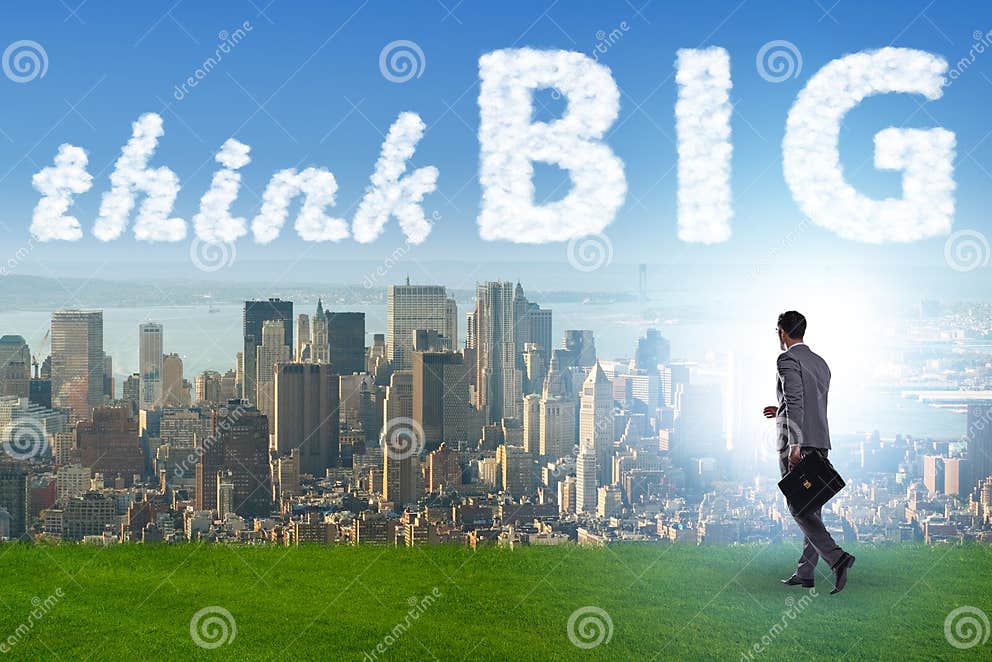 Think Big Concept with Businessman Stock Image - Image of vision ...