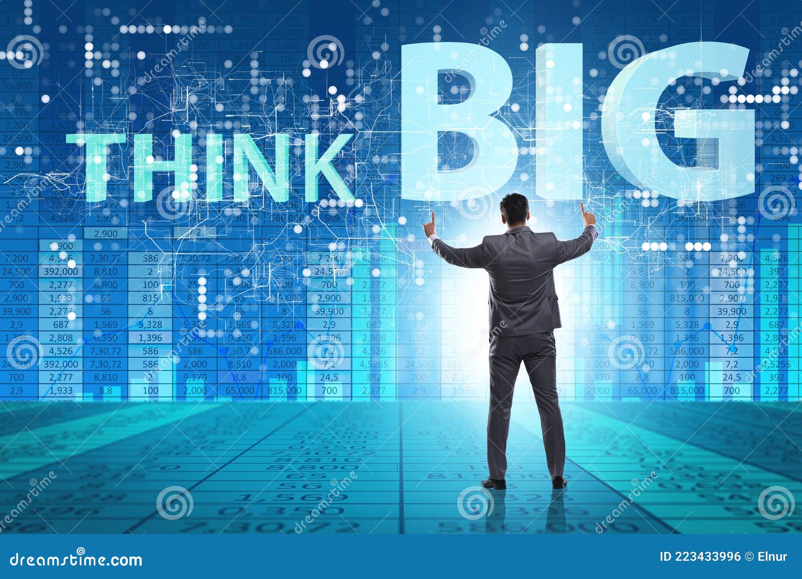 Think Big Concept with Businessman Stock Illustration - Illustration of ...