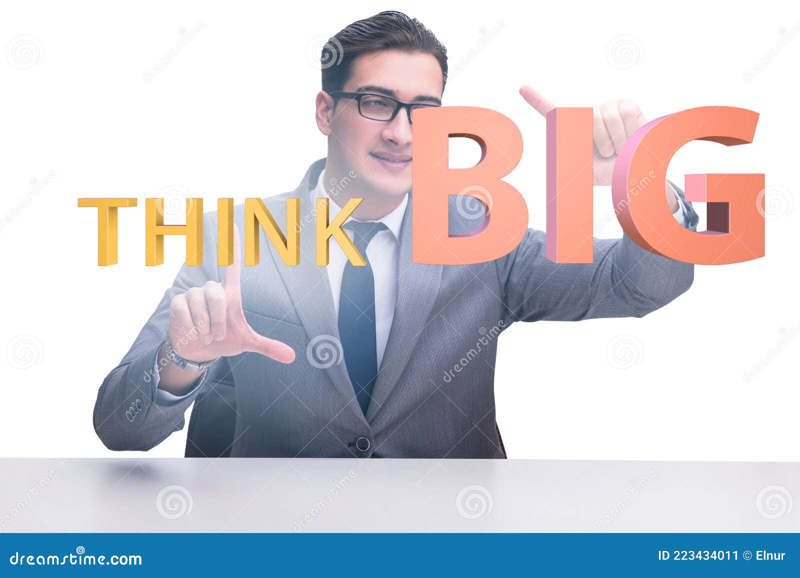 Think Big Concept with Businessman Stock Image - Image of goal, success ...
