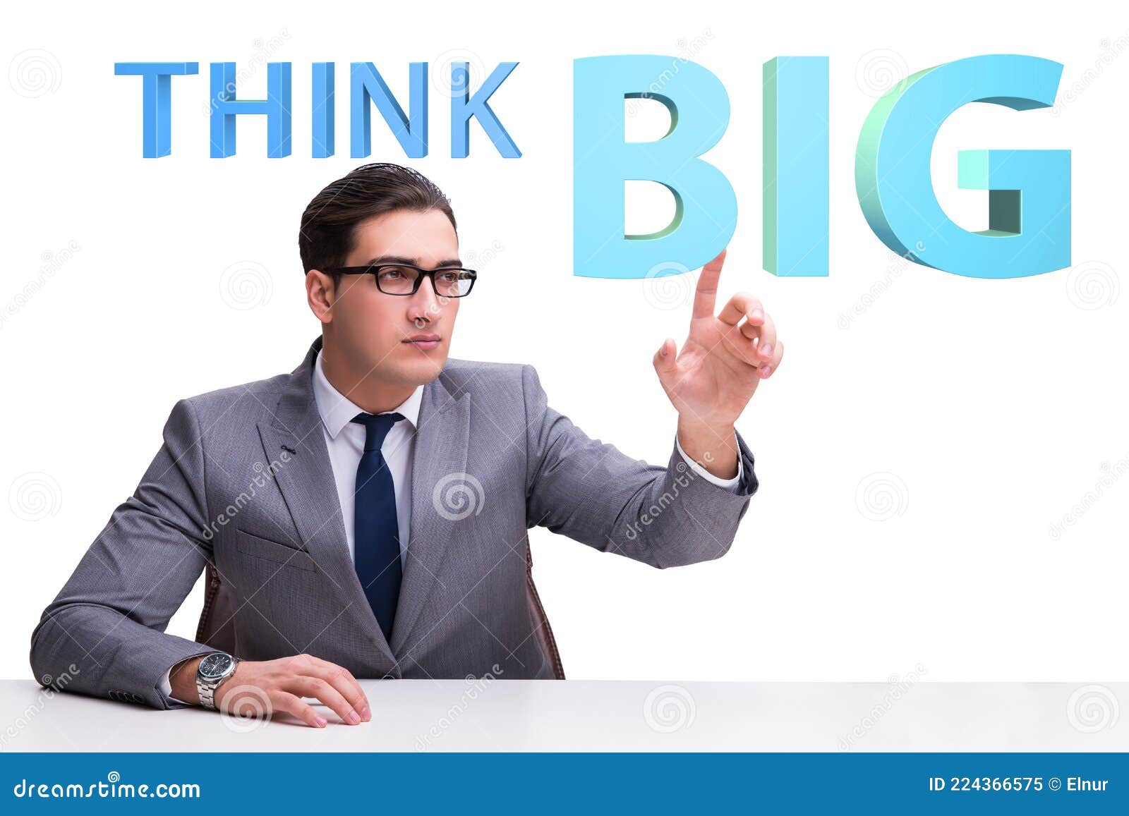 Think Big Concept with Businessman Stock Image - Image of success ...