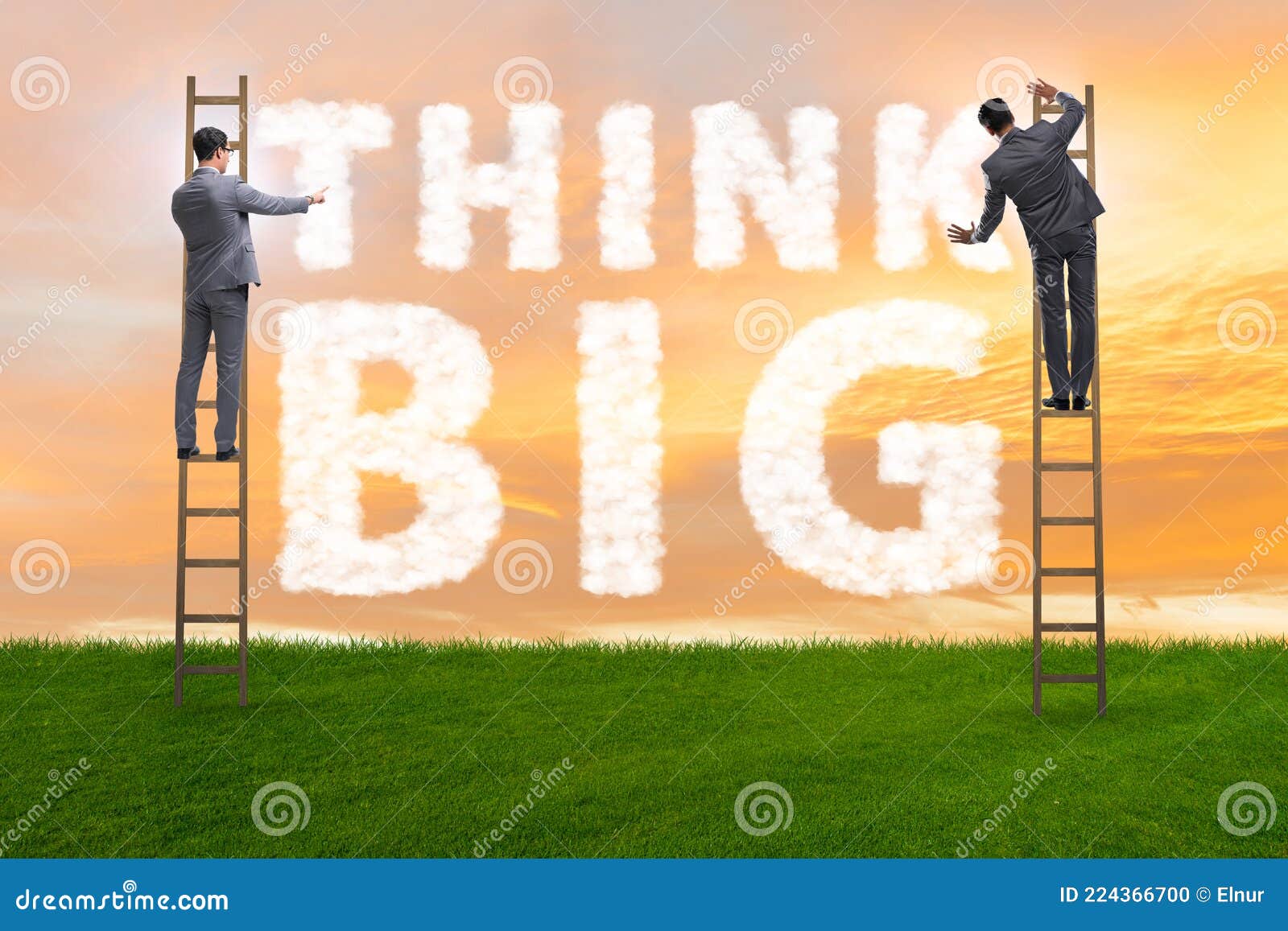 Think Big Concept with Businessman Stock Photo - Image of management ...