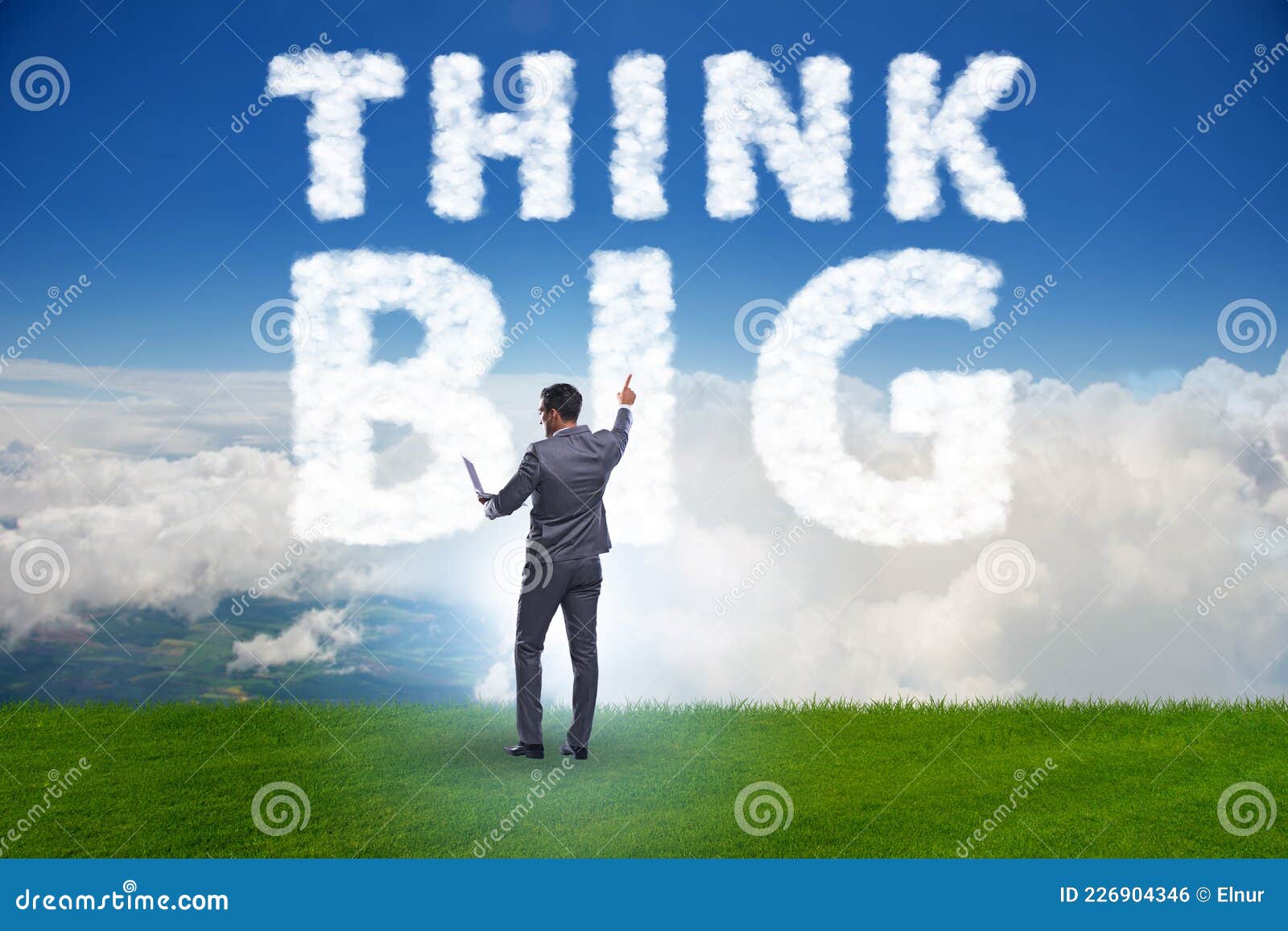 Think Big Concept with Businessman Stock Photo - Image of solution ...