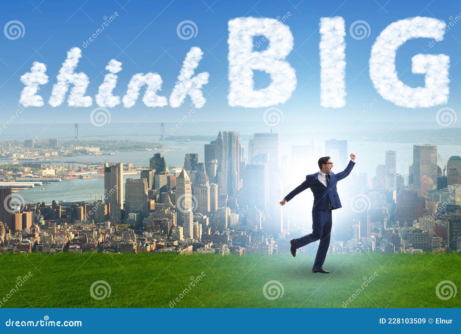 Think Big Concept with Businessman Stock Image - Image of abstract ...