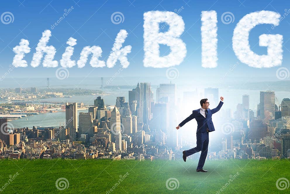 Think Big Concept with Businessman Stock Image - Image of abstract ...