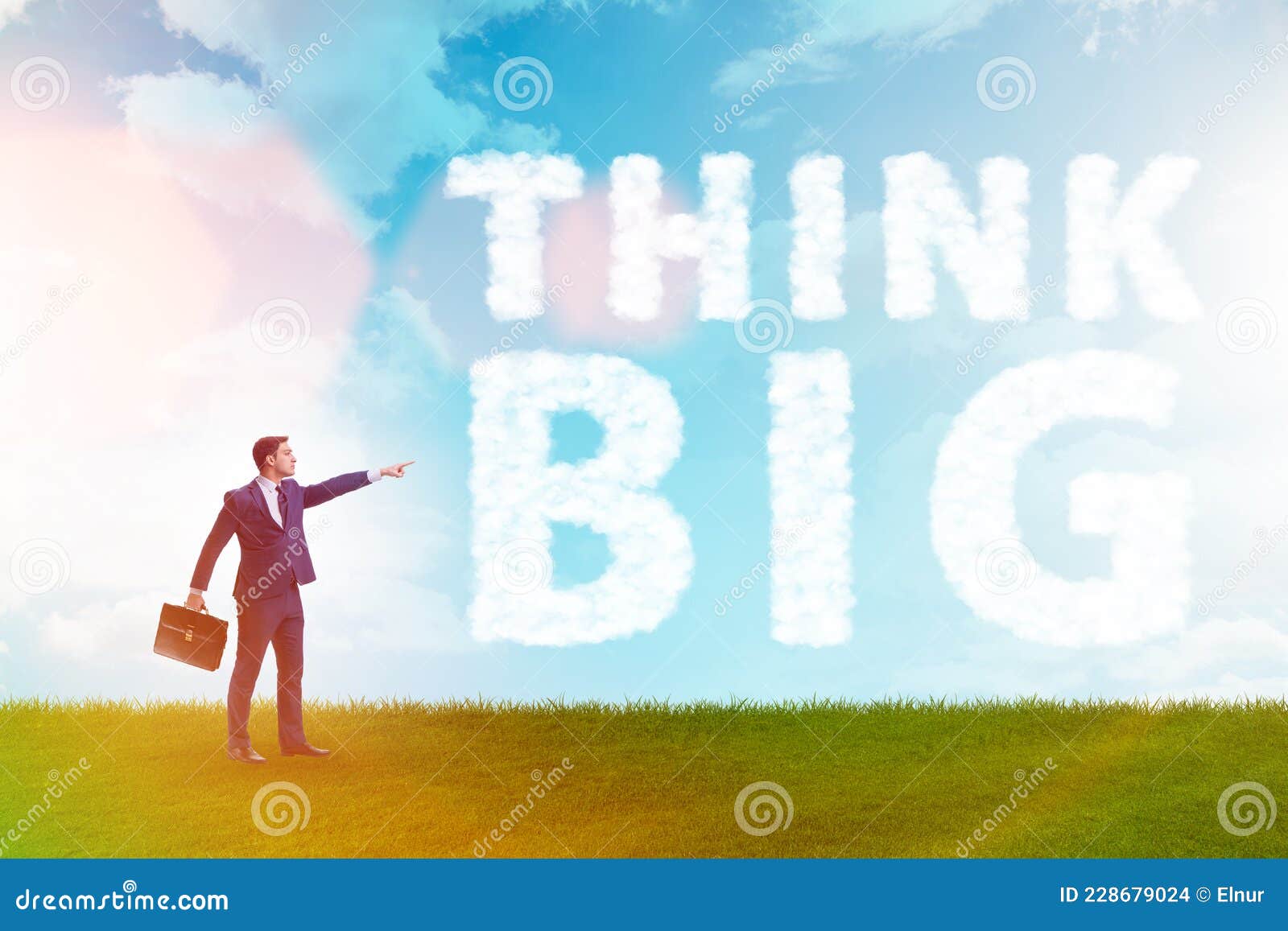 Think Big Concept with Businessman Stock Photo - Image of power ...