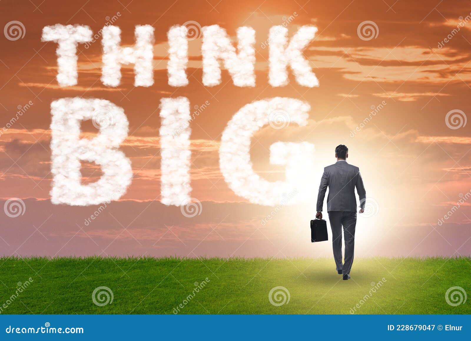 Think Big Concept with Businessman Stock Image - Image of vision ...