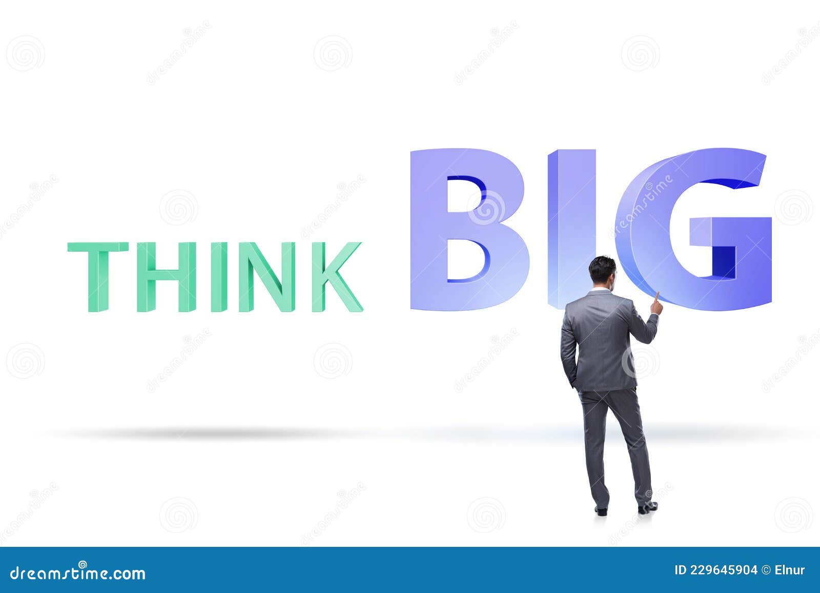 Think Big Concept with Businessman Stock Photo - Image of creative ...
