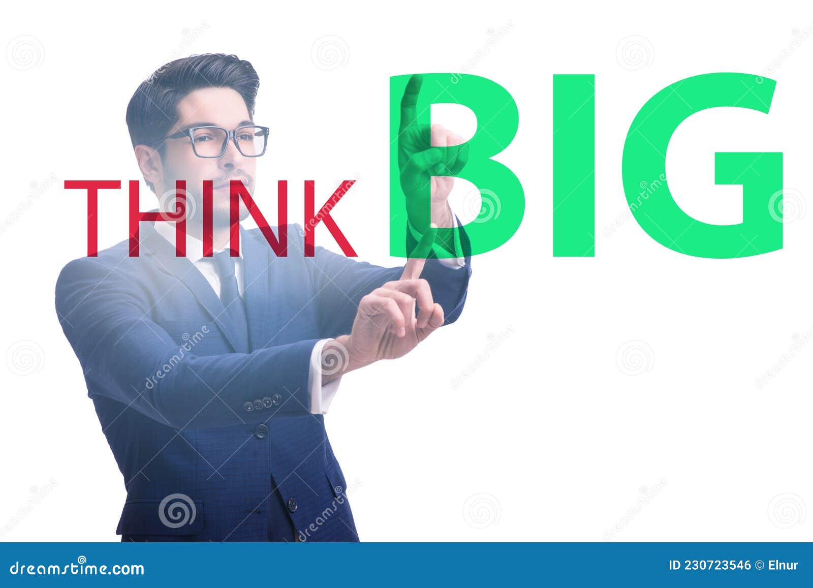 Think Big Concept with Businessman Stock Photo - Image of brainstorming ...