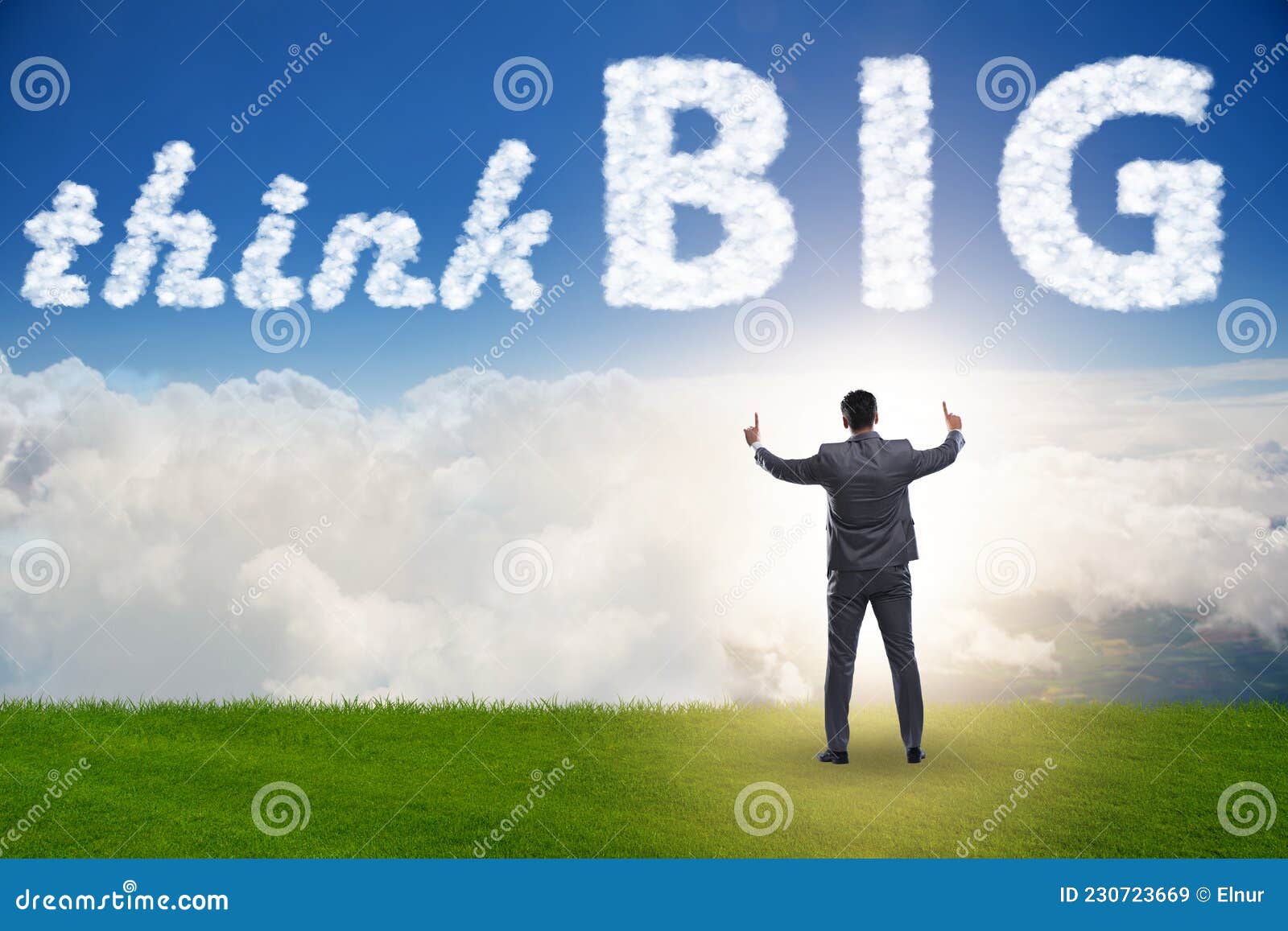 Think Big Concept with Businessman Stock Image - Image of thinking ...