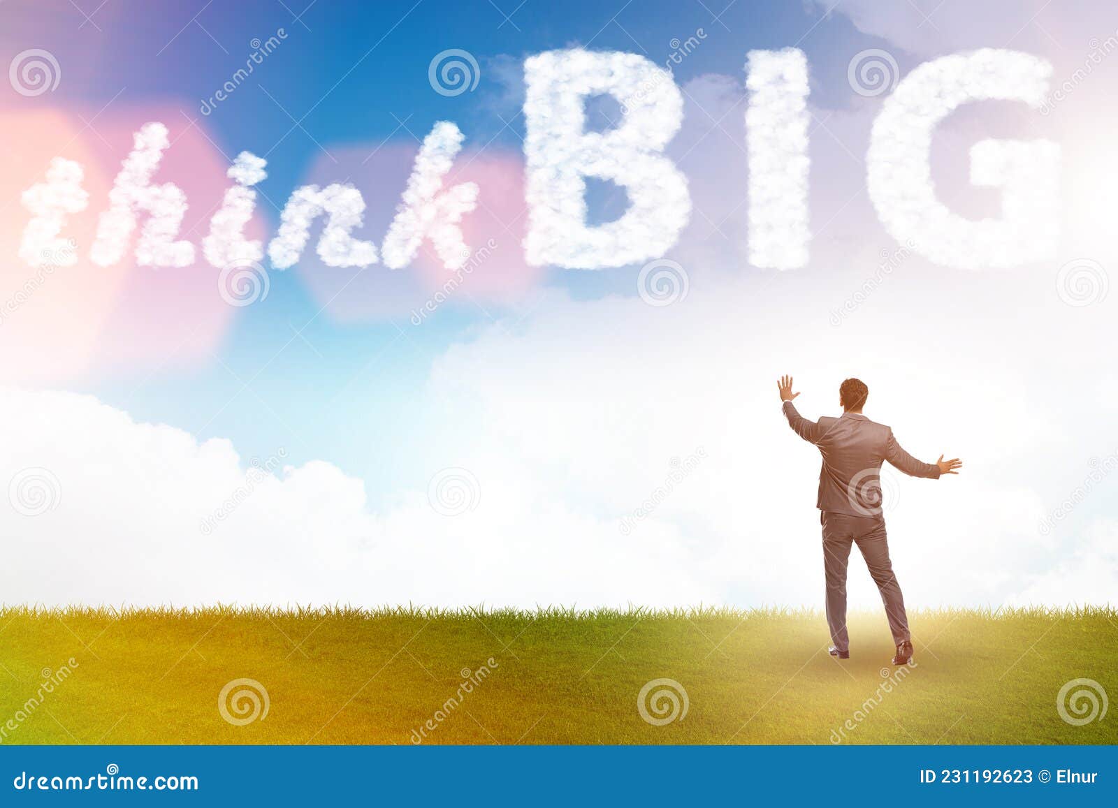 Think Big Concept with Businessman Stock Image - Image of positive ...