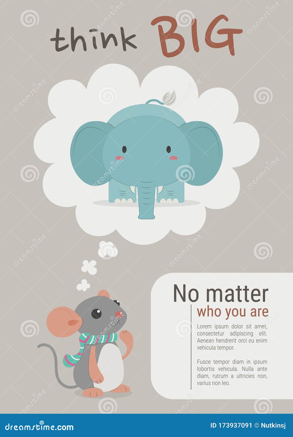 Think Big Concept Cartoon stock vector. Illustration of mouse - 173937091