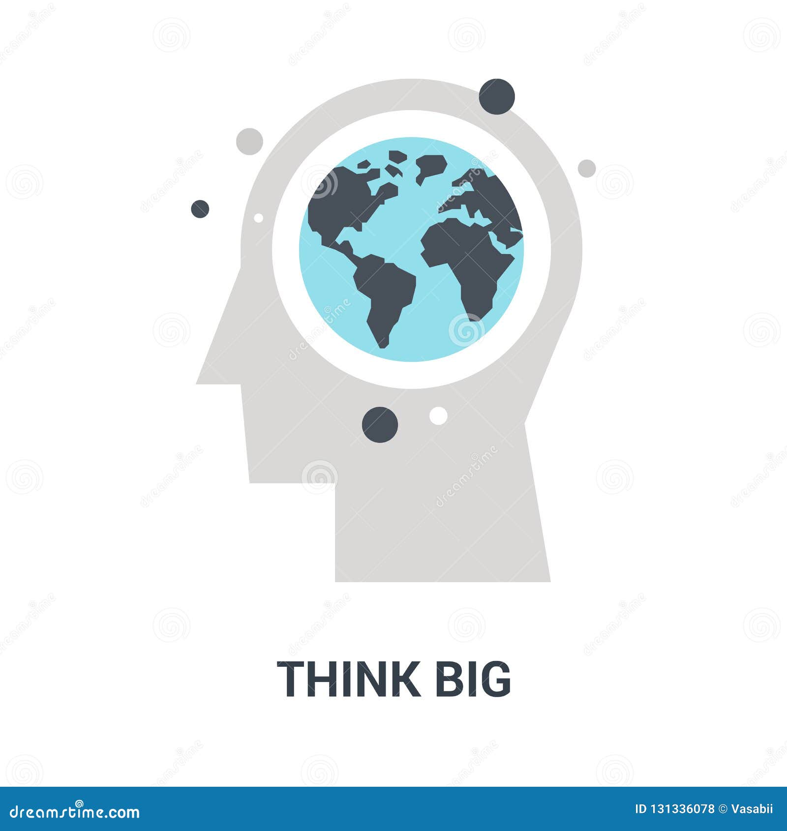 Think big icon concept stock vector. Illustration of mental - 131336078