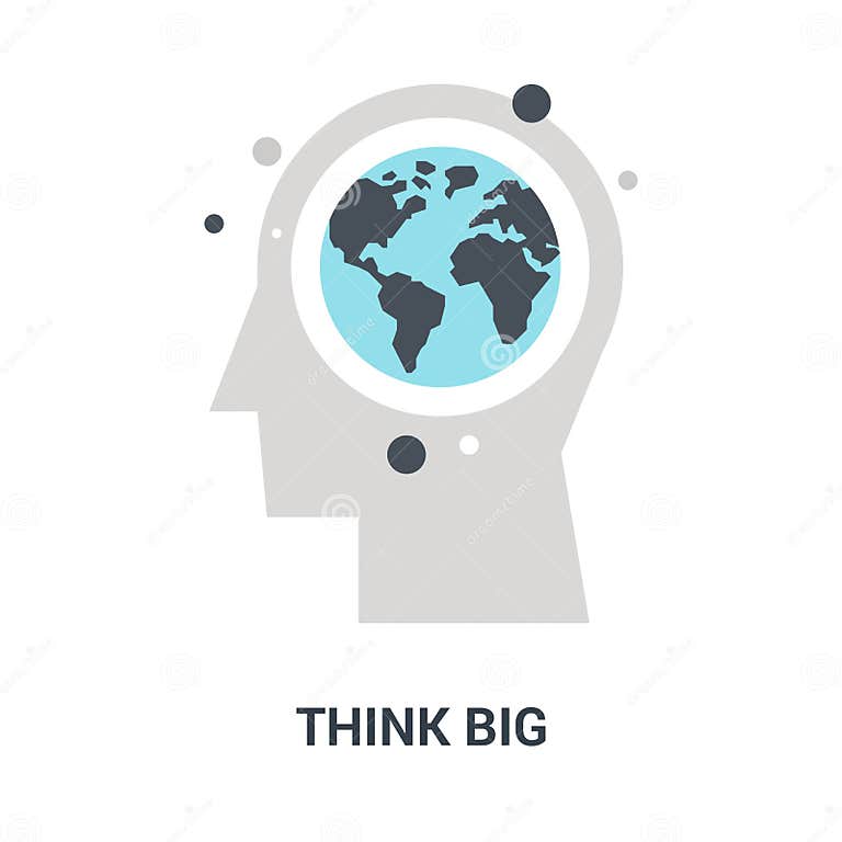 Think big icon concept stock vector. Illustration of mental - 131336078
