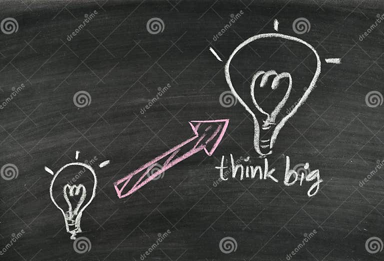 Think big and light bulb stock photo. Image of creative - 29383824
