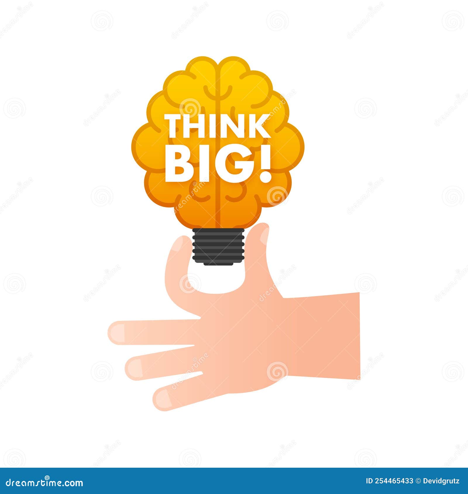 Think Big Light Bulb, Motivational. Vector Stock Illustration. Stock ...