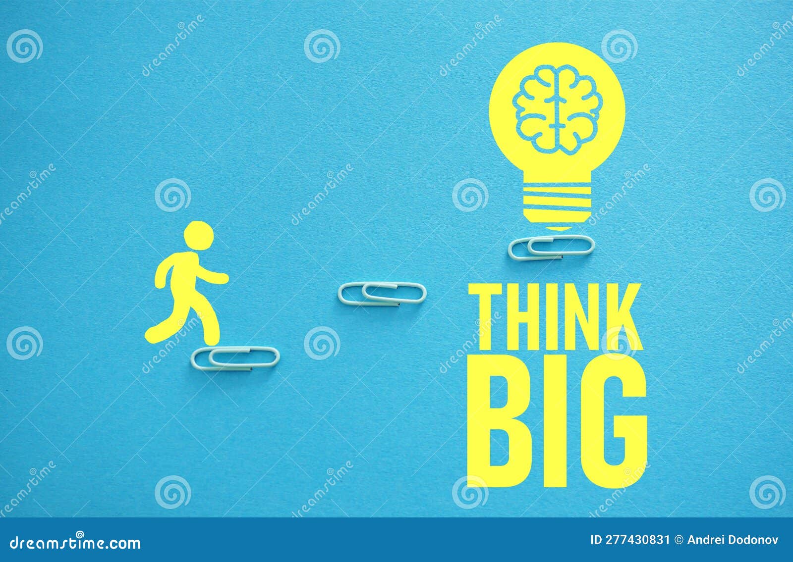 Think Big is Shown Using the Text and Picture of Light Bulb with Brain ...