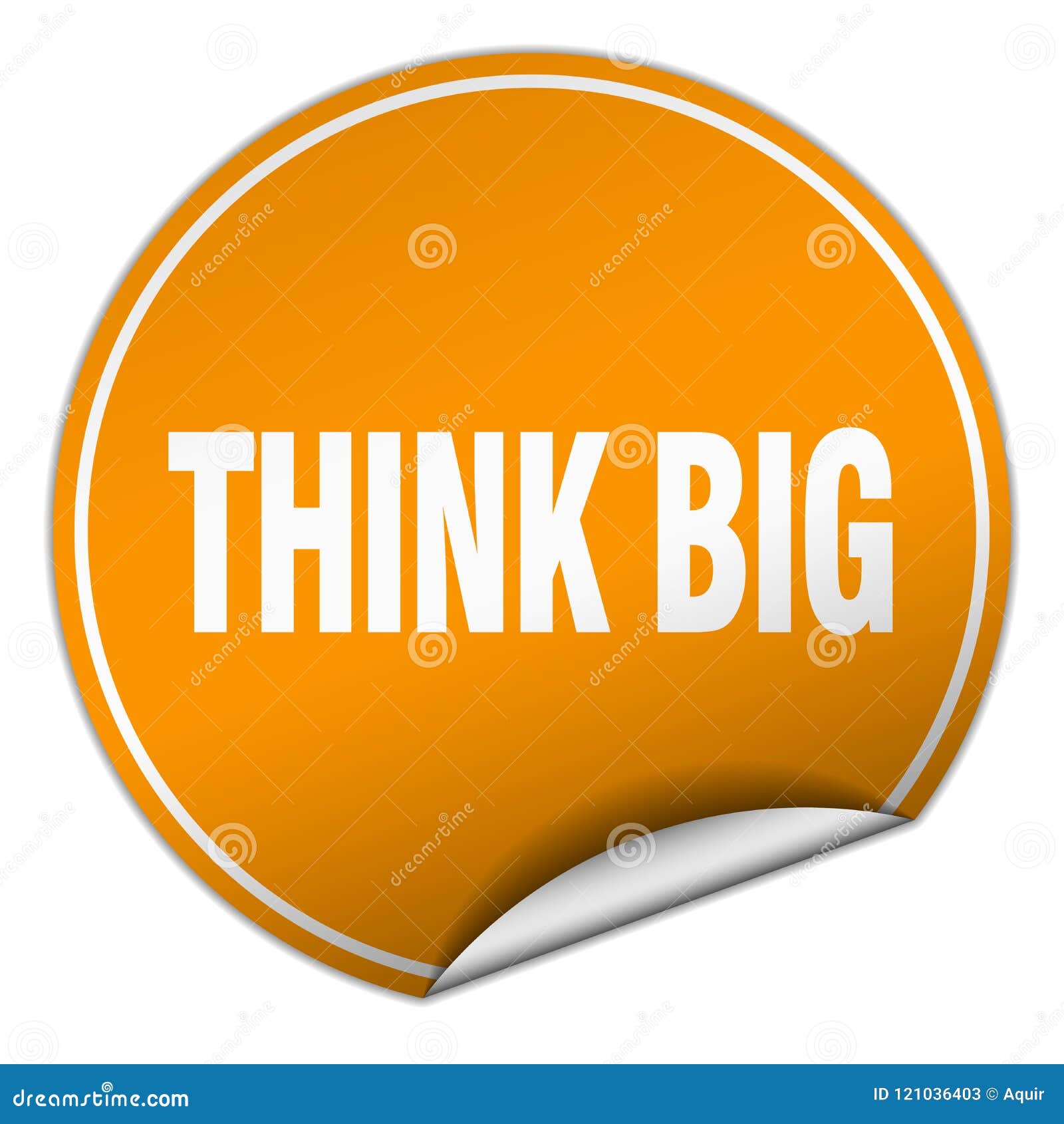 Think big sticker stock vector. Illustration of sign - 121036403