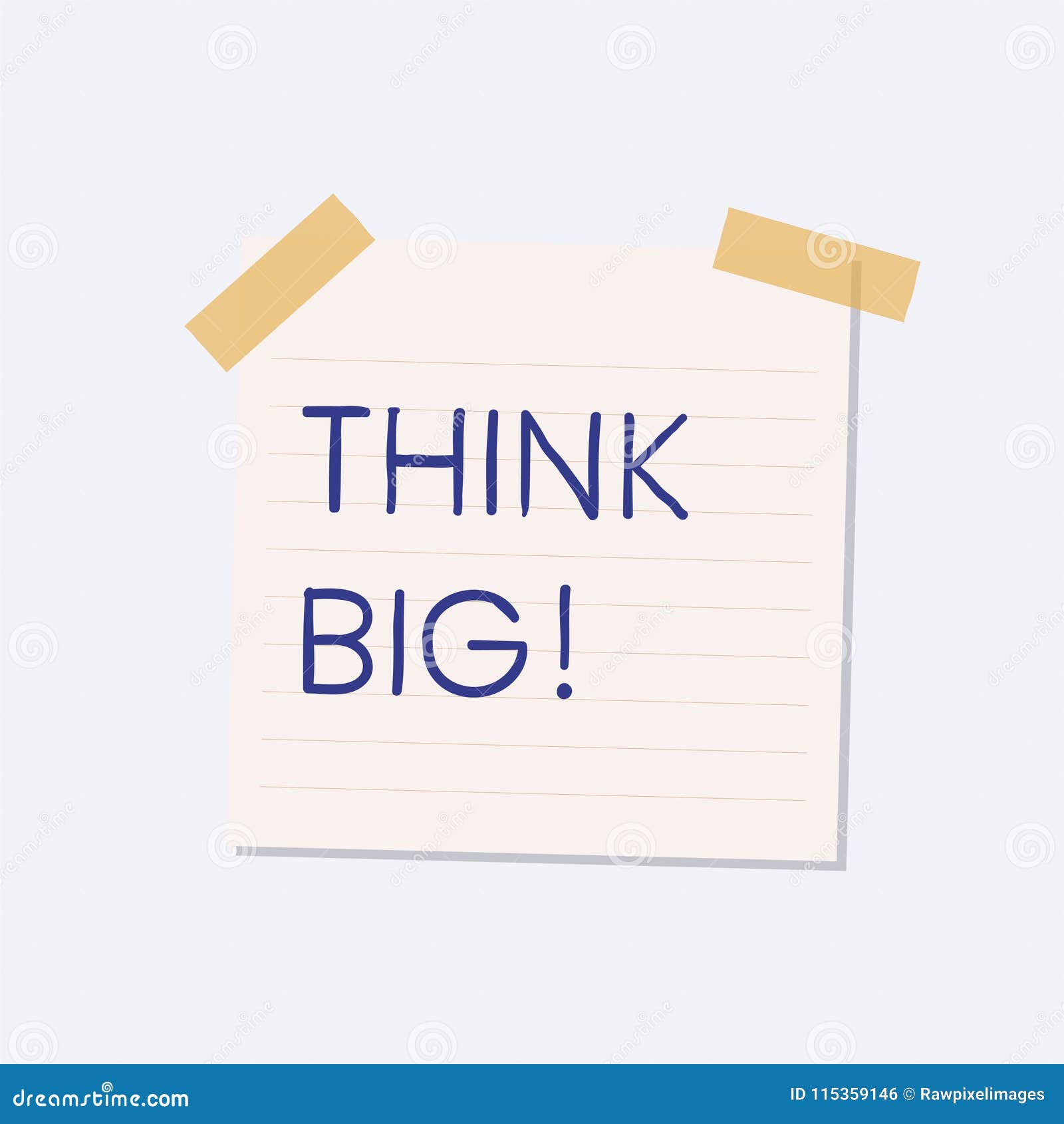 Think Big Sticky Note Illustration Stock Illustration - Illustration of ...
