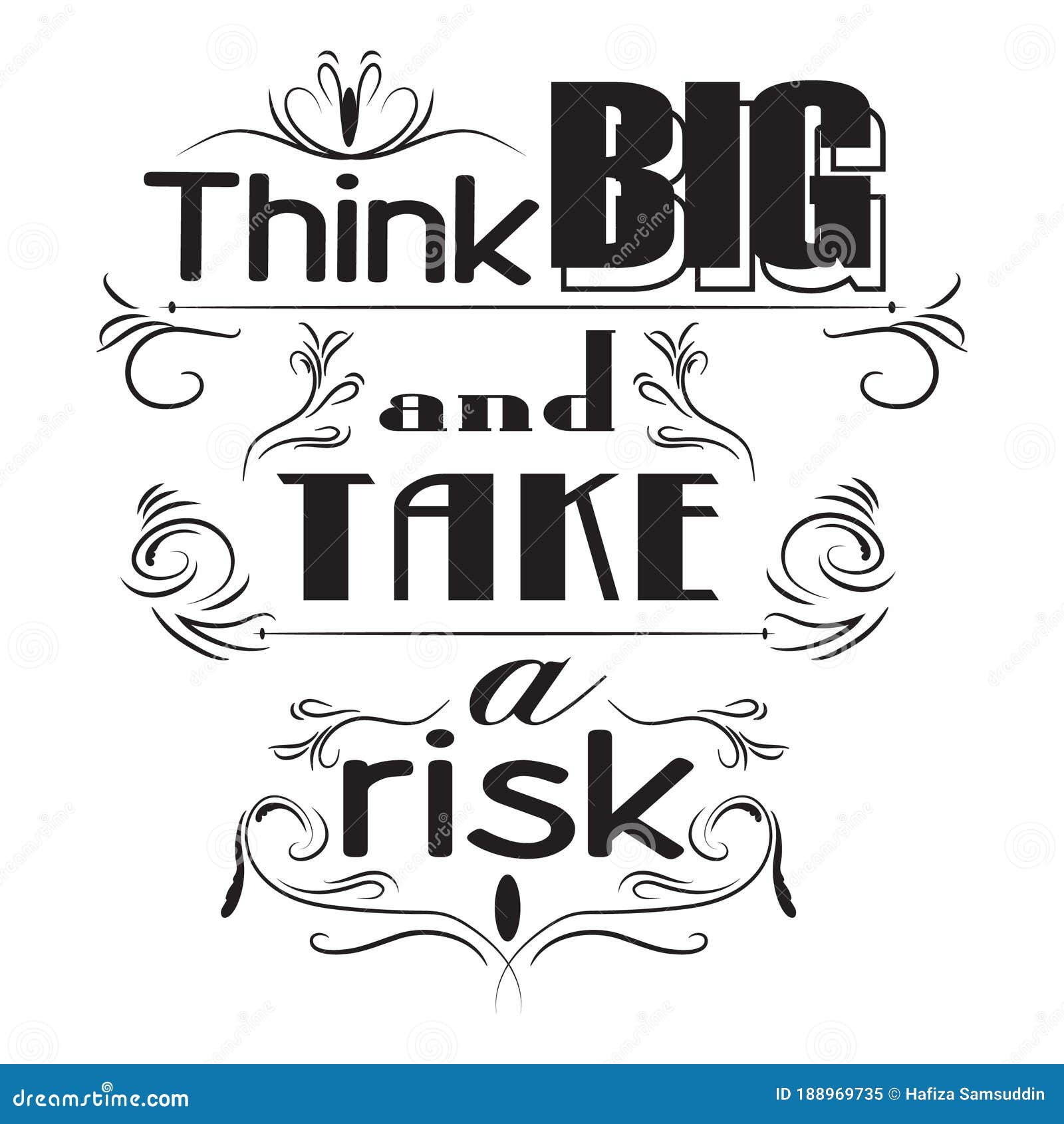 Think Big and Take Risk Poster. Vector Illustration Decorative Design ...