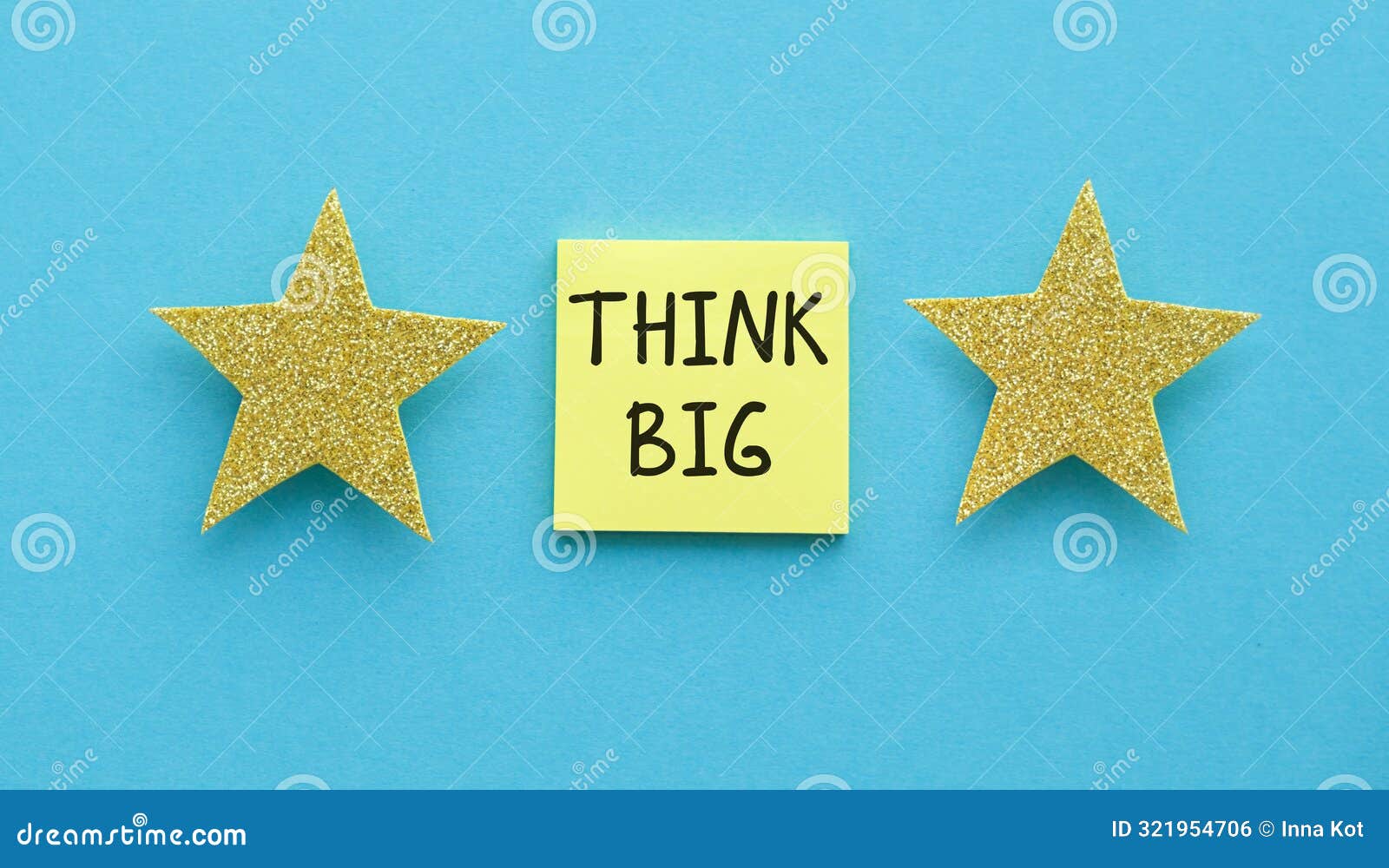 Think Big Text Message with Speech Bubble on Blue Background. Stock ...