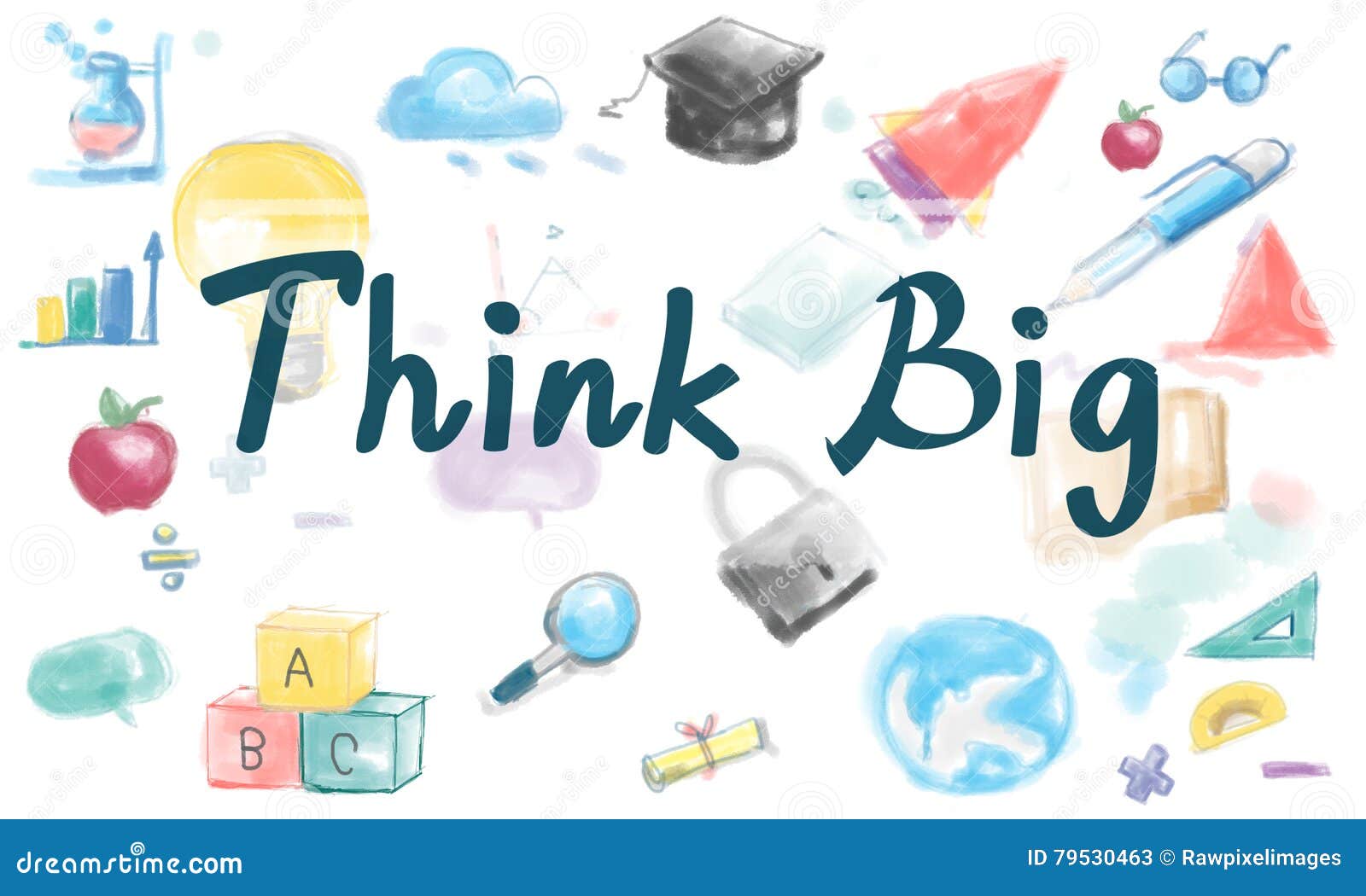 Think Big Thinking Visionary Attitude Inspiration Concept Stock ...