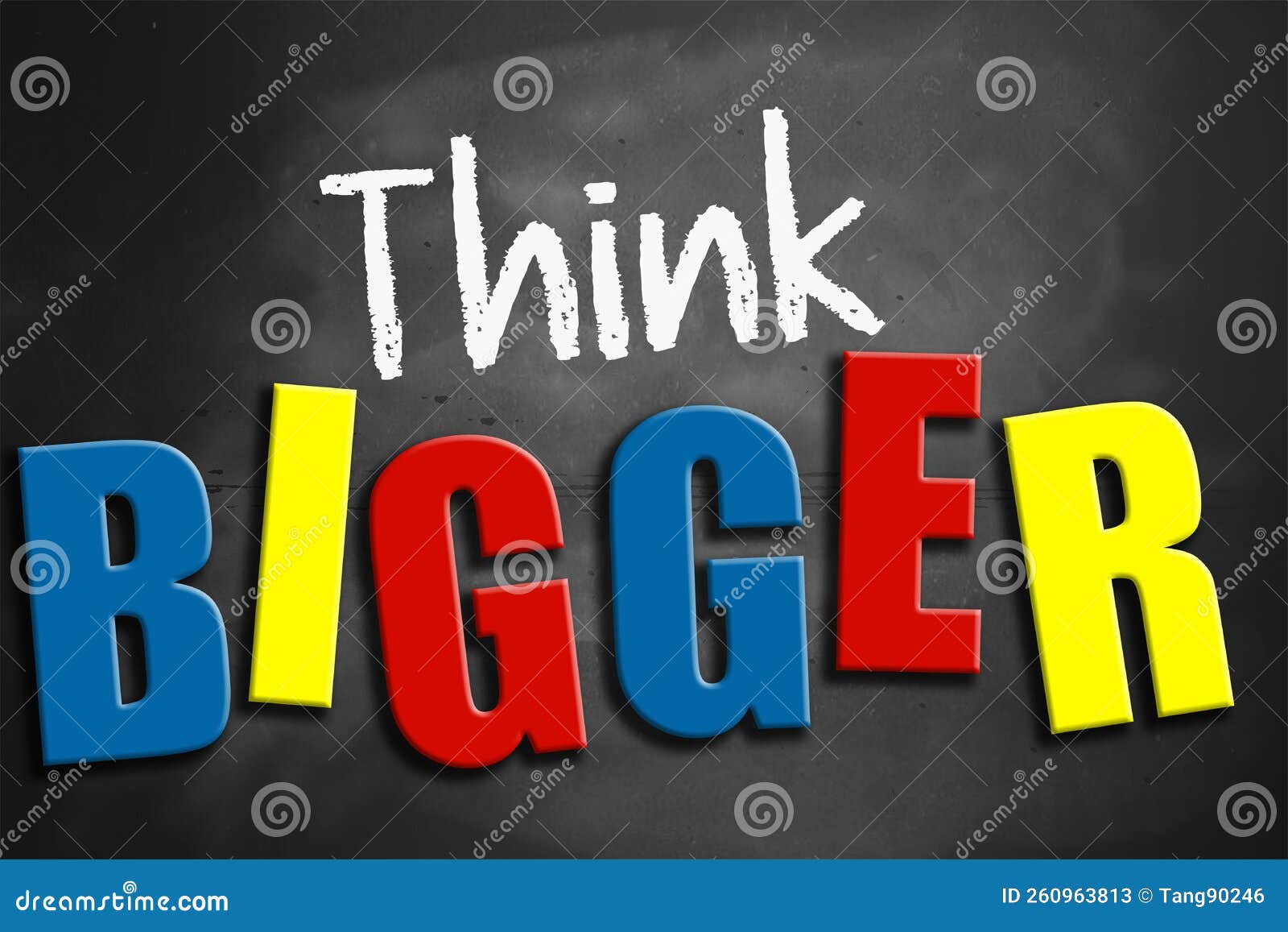Think Bigger Conceptual Words On Blackboard Royalty-Free Stock ...