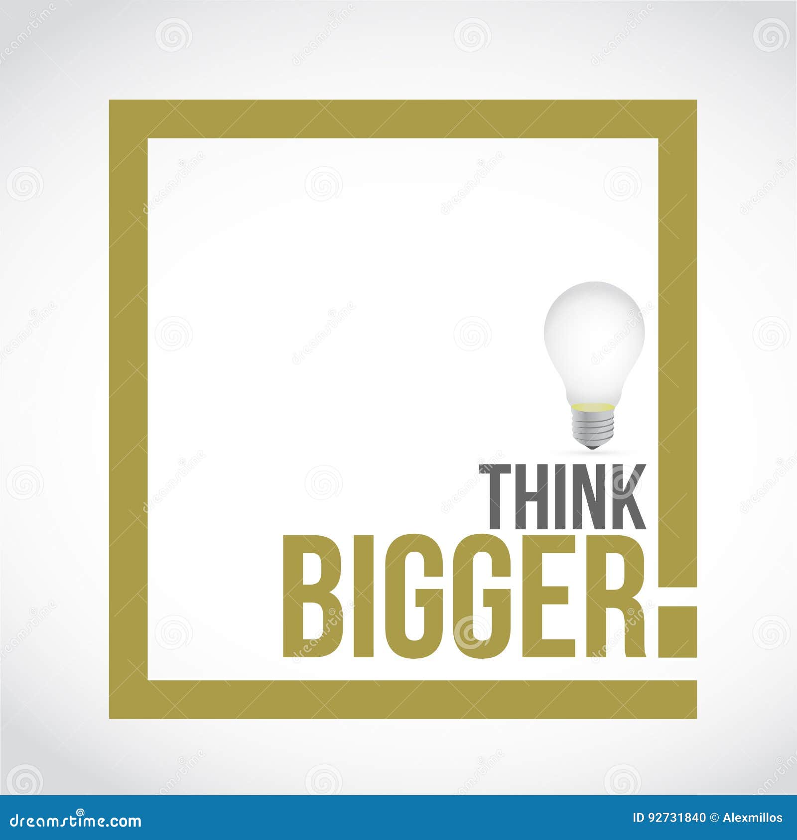 Think Bigger Light Bulb Graph Paper Vector Illustration | CartoonDealer ...