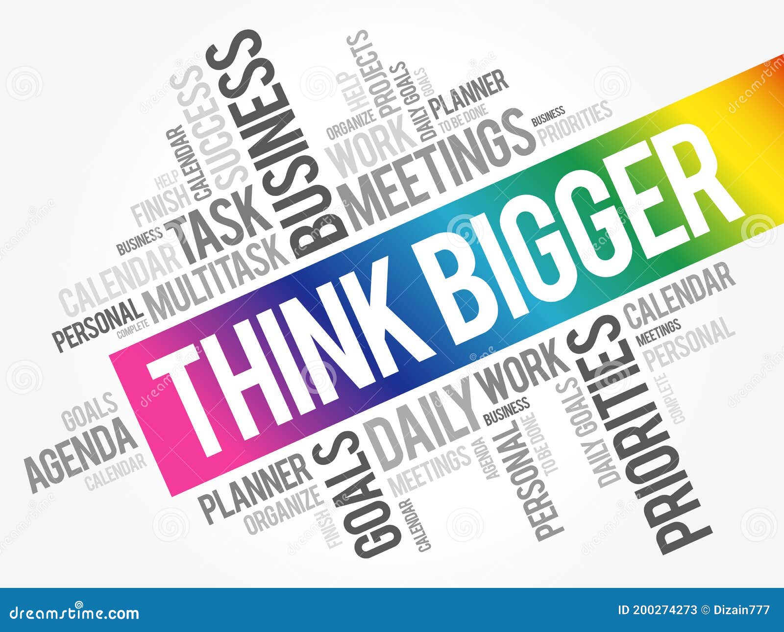 Think Bigger Word Cloud Collage Stock Illustration - Illustration of ...