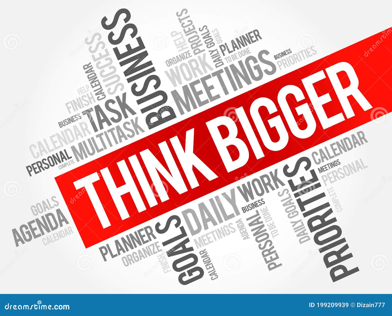 Think Bigger word cloud stock illustration. Illustration of power ...