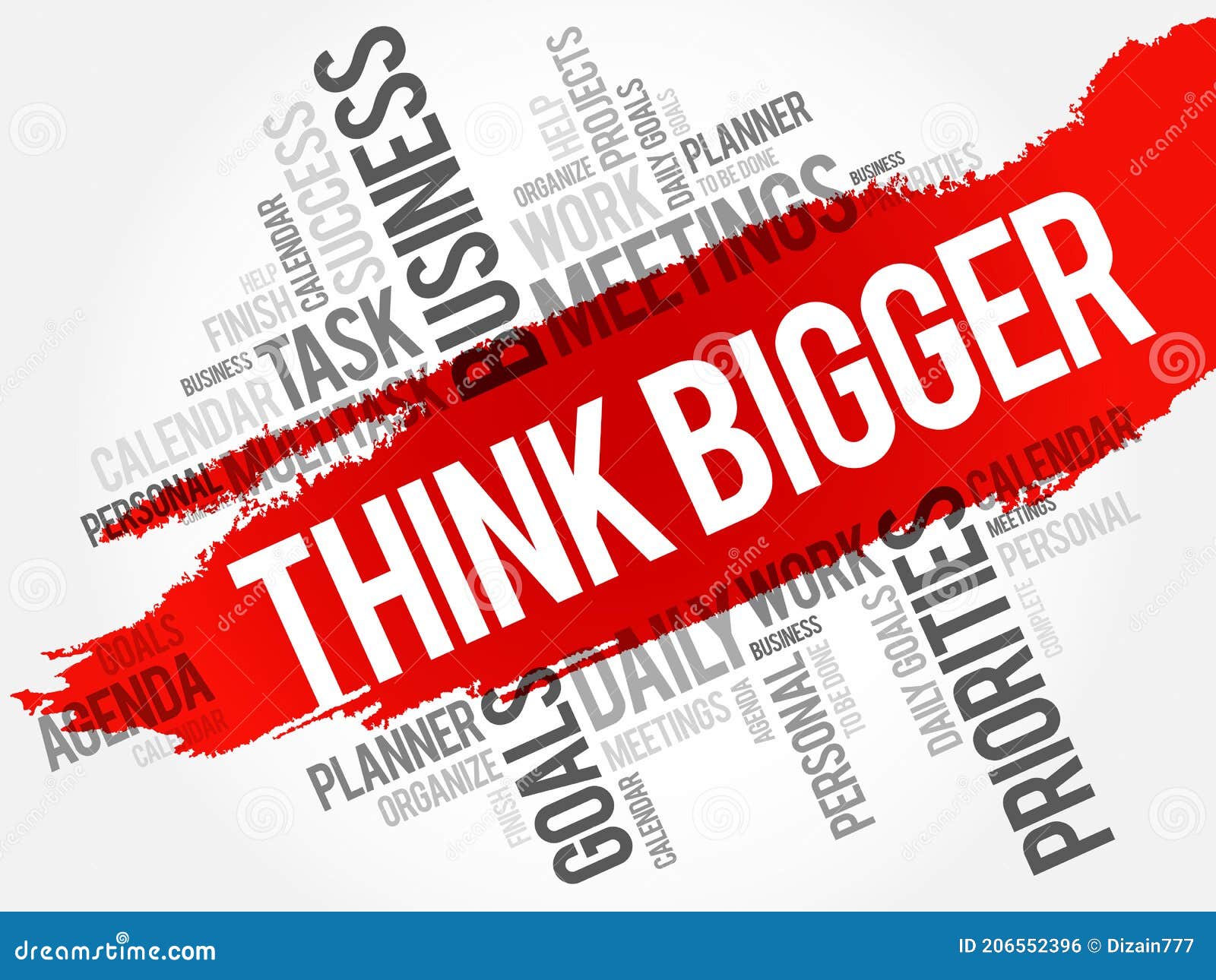 Think Bigger word cloud stock illustration. Illustration of success ...
