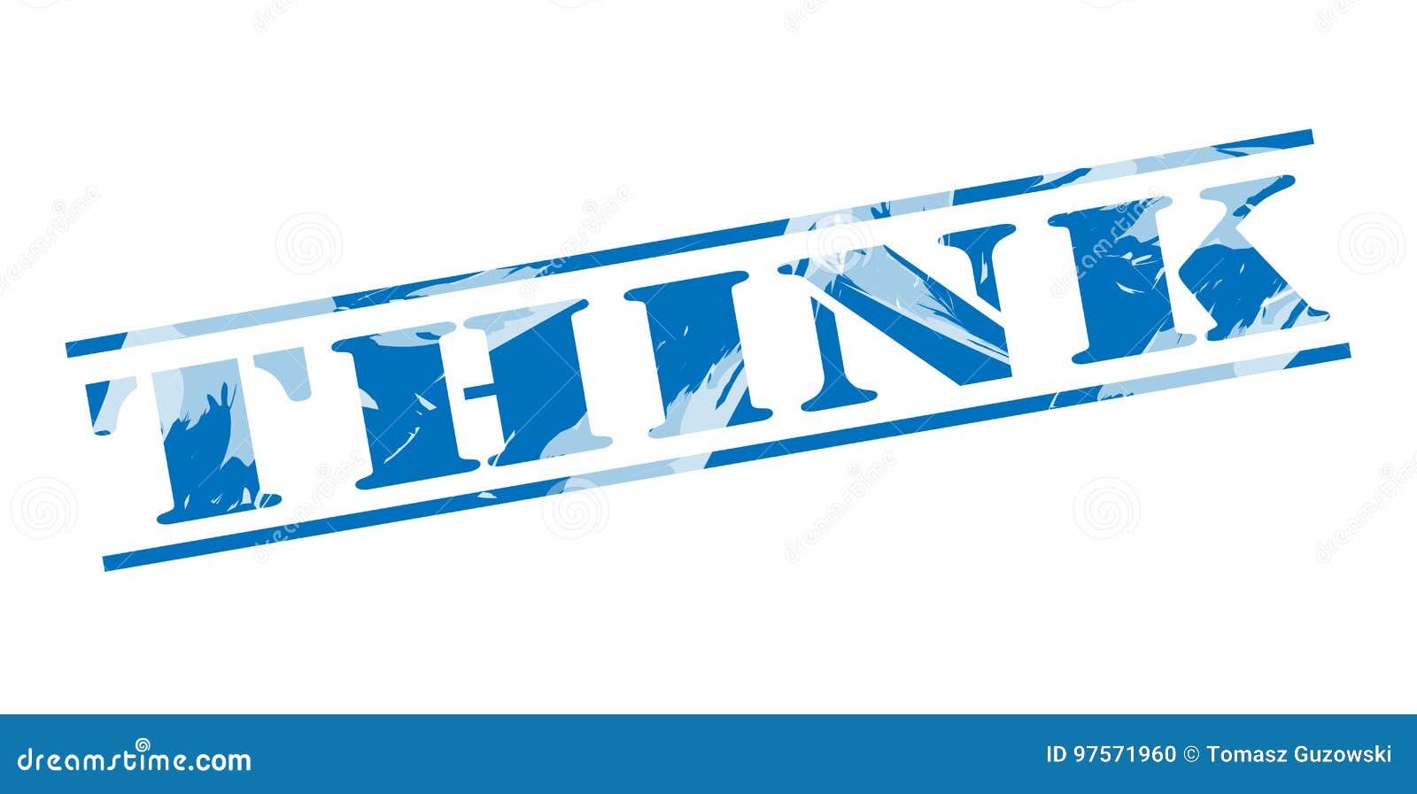 Think blue stamp stock illustration. Illustration of banner - 97571960