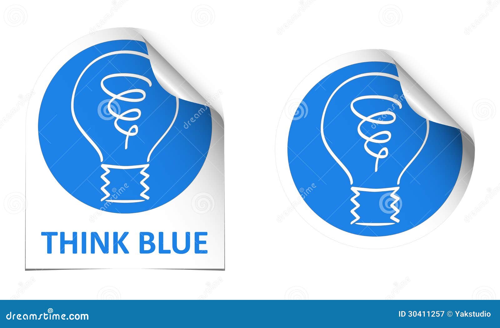 Think blue stickers stock vector. Illustration of idea - 30411257