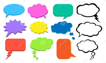 Think Bubble, Colorful Cloud of Thoughts, Vector Set. Stock Vector ...